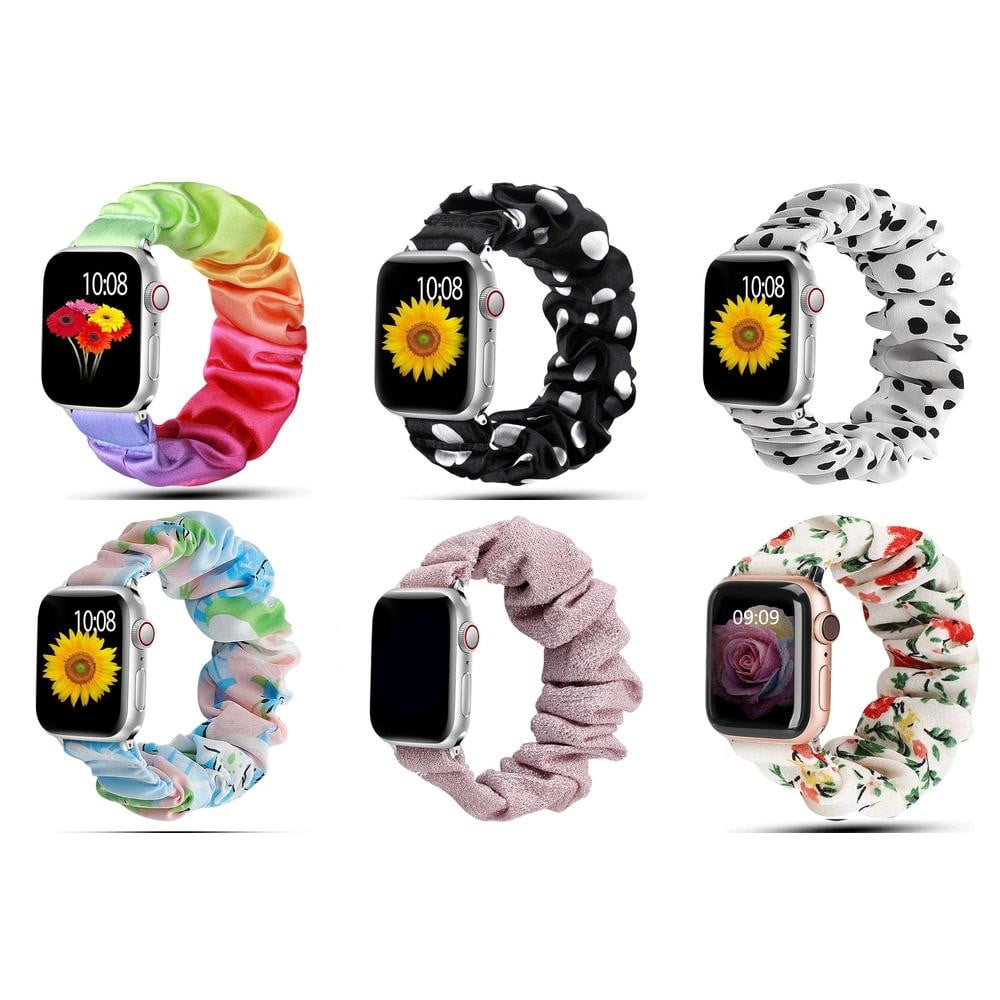 ALMNVO 6Pack Nylon Scrunchy Scrunchie Strap Compatible with Apple Watch Bands 49mm Ultra 41mm ...