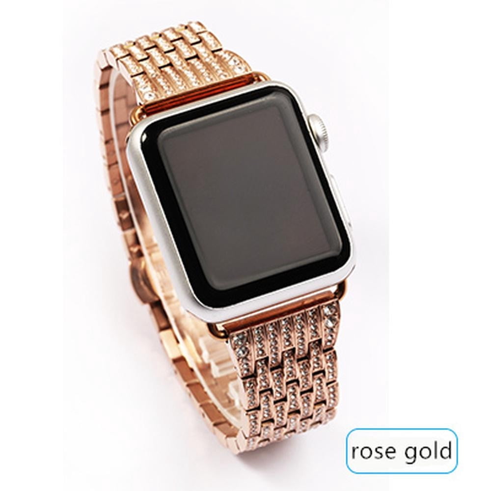 ALMNVO Bling Stainless Steel Metal Wristbands Compatible with Apple ...