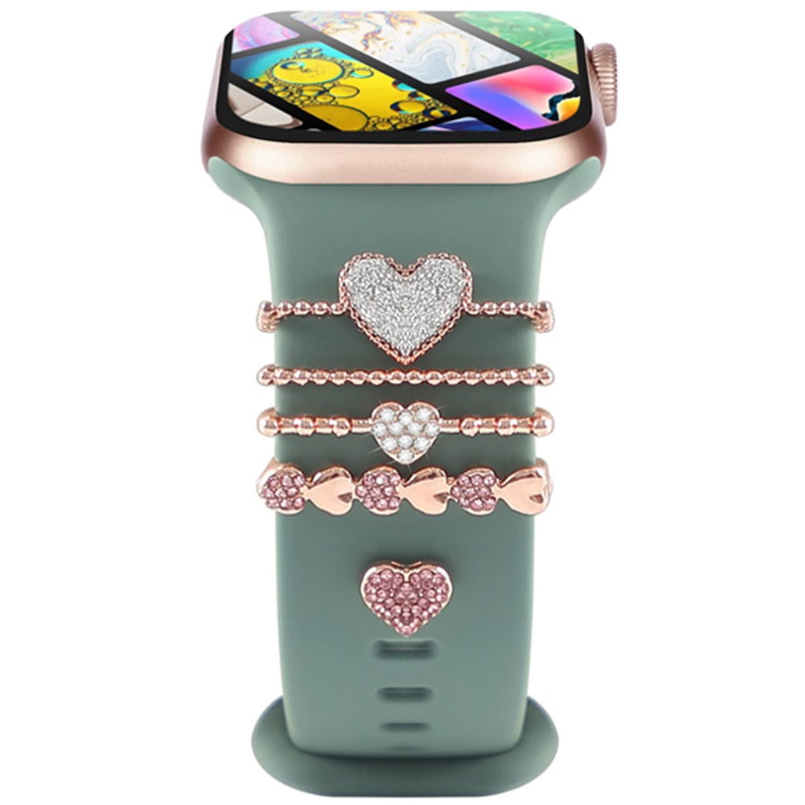 ALMNVO Decorative Rings Loops Compatible with Apple Watch Silicone ...