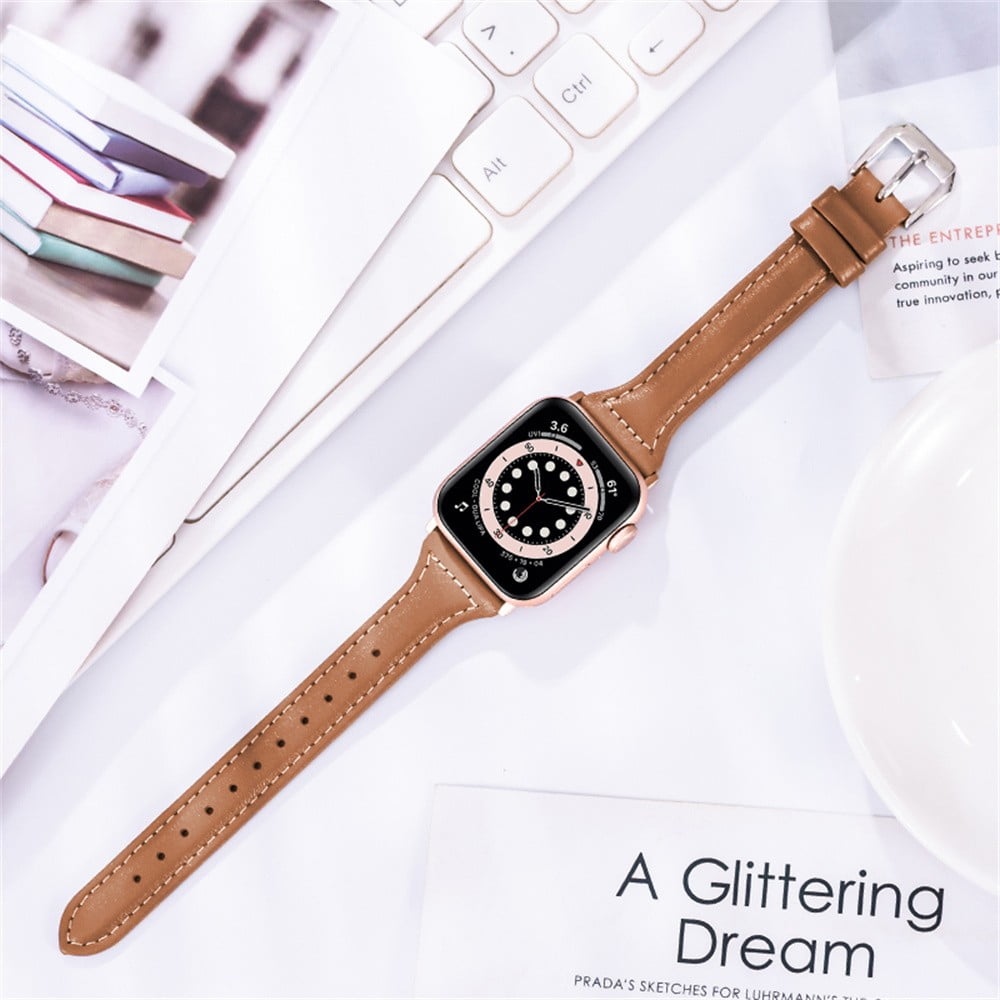 ALMNVO Leather Band Compatible Apple Watch Bands 40mm 44mm 38mm 42mm ...