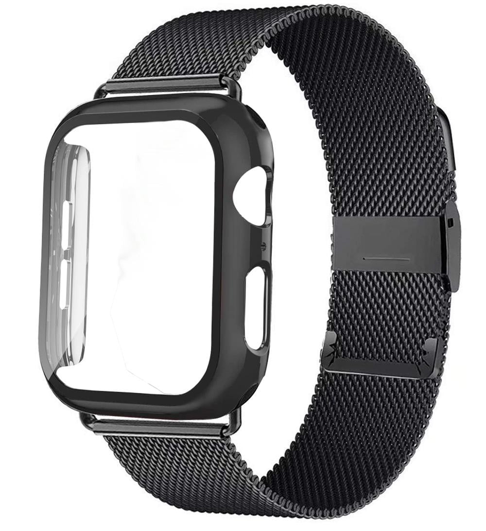 ALMNVO Milanese Loop and Hard Case Cover Compatible with Apple Watch ...