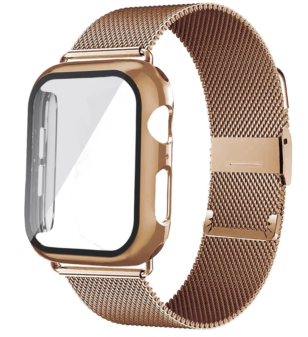 ALMNVO Milanese Loop and Hard Case Cover Compatible with Apple Watch ...