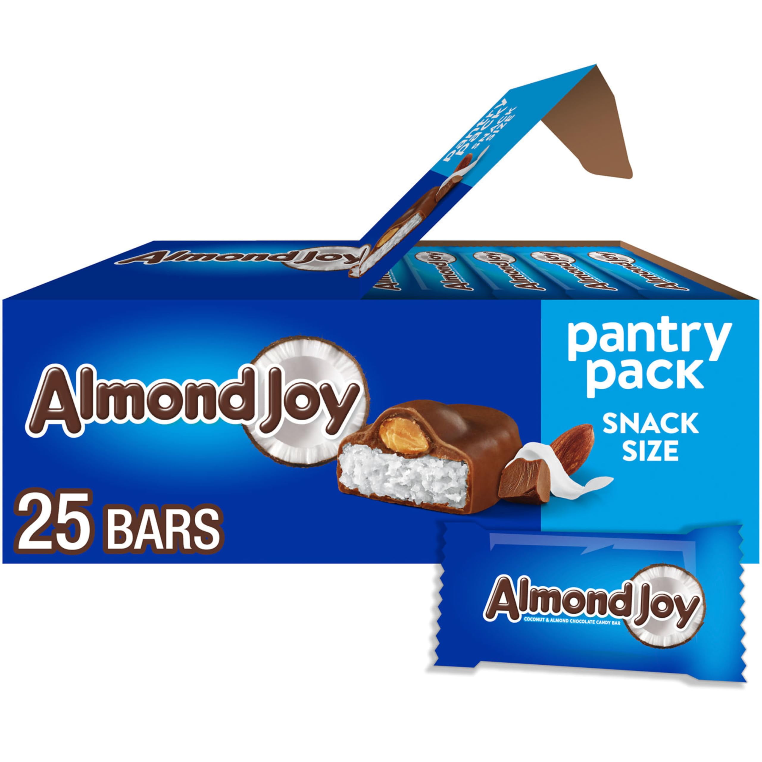 ALMOND JOY Coconut and DMF15 Almond Chocolate Snack Size, Candy Pantry ...