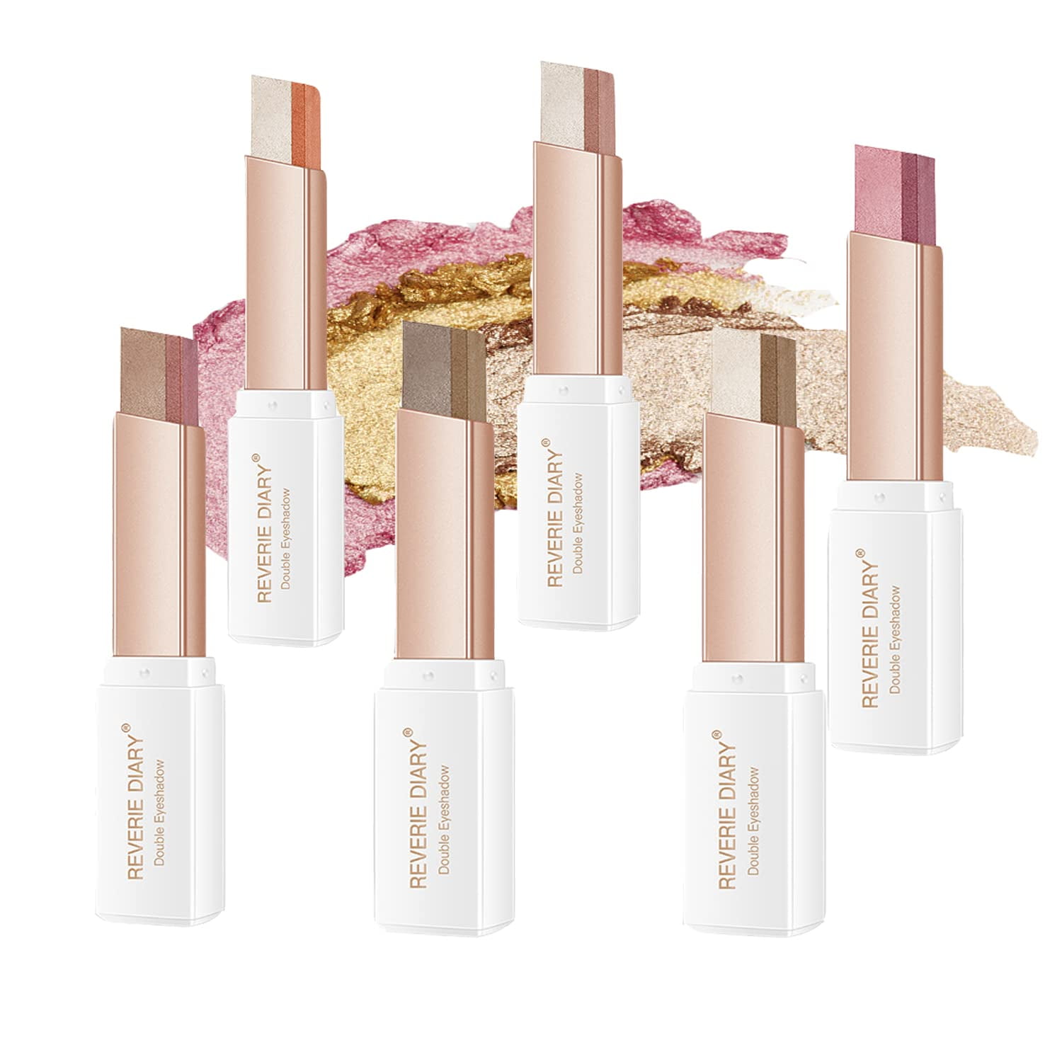 ALNGFUIK 12 Colors Glitter Eyeshadow Stick,Double Colors Shimmer Eye ...