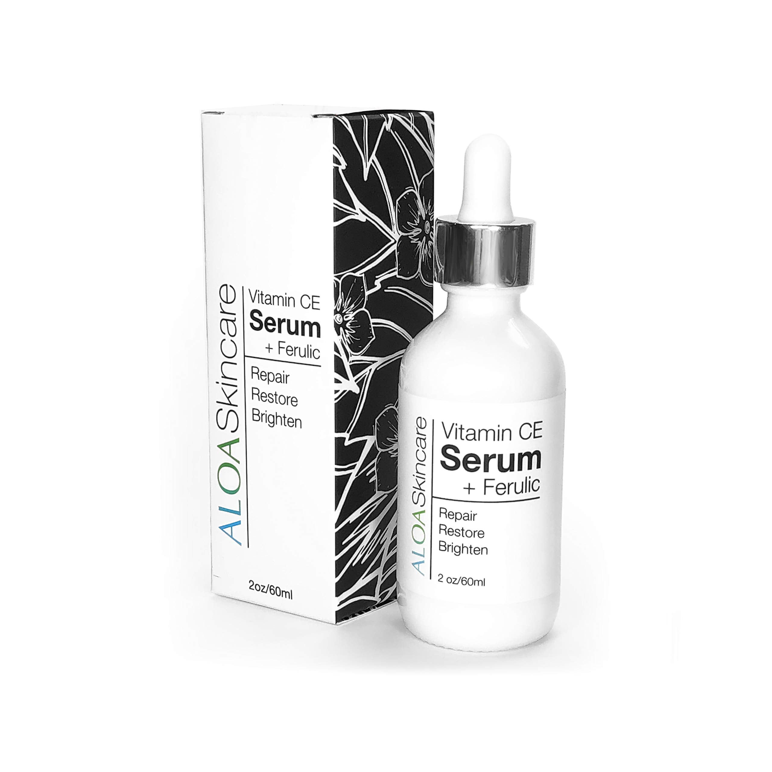 ALOA Skincare Vitamin CE Serum + Ferulic with Hyaluronic Acid, 2oz ...