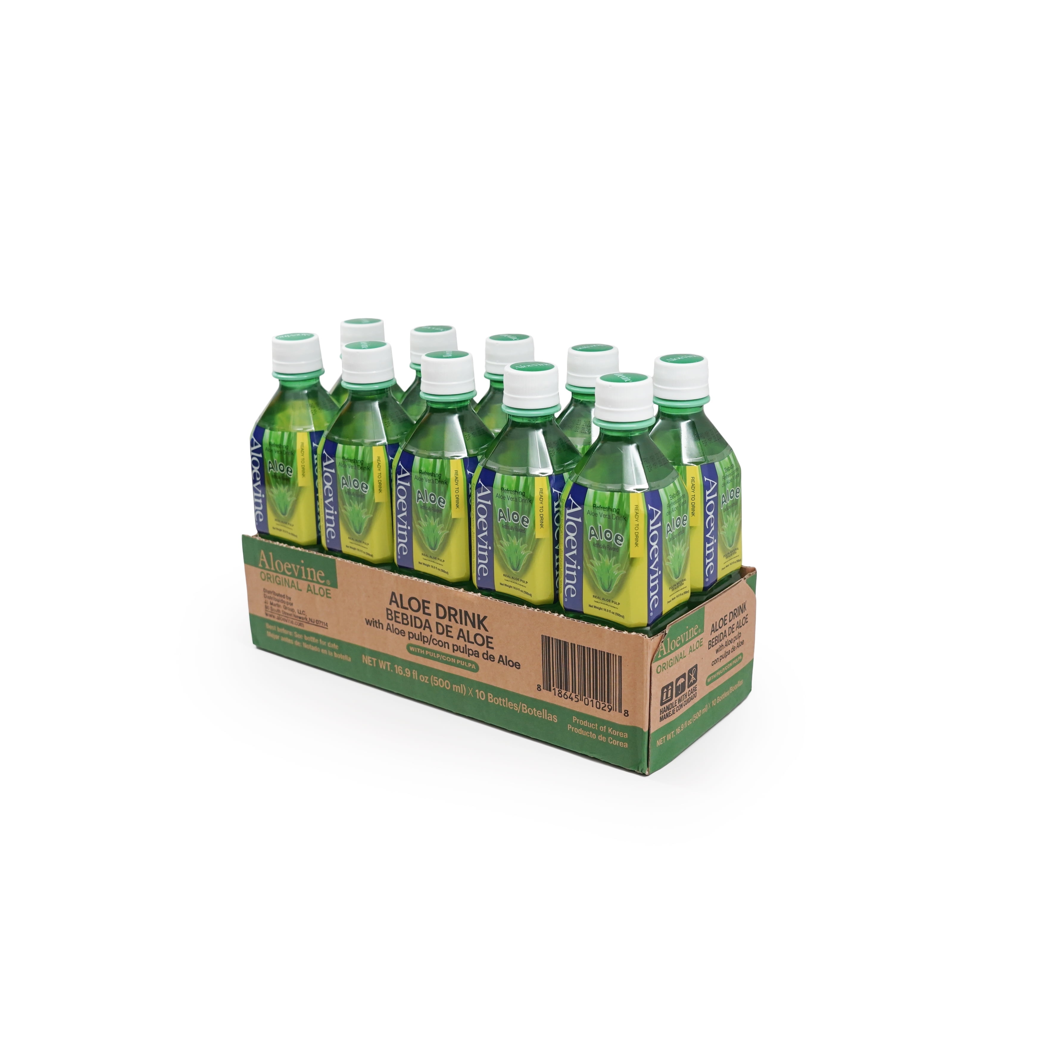 Aloevine Original Aloe Vera Drink with Aloe Pulp, 16.9 fl oz, 10 Count ...