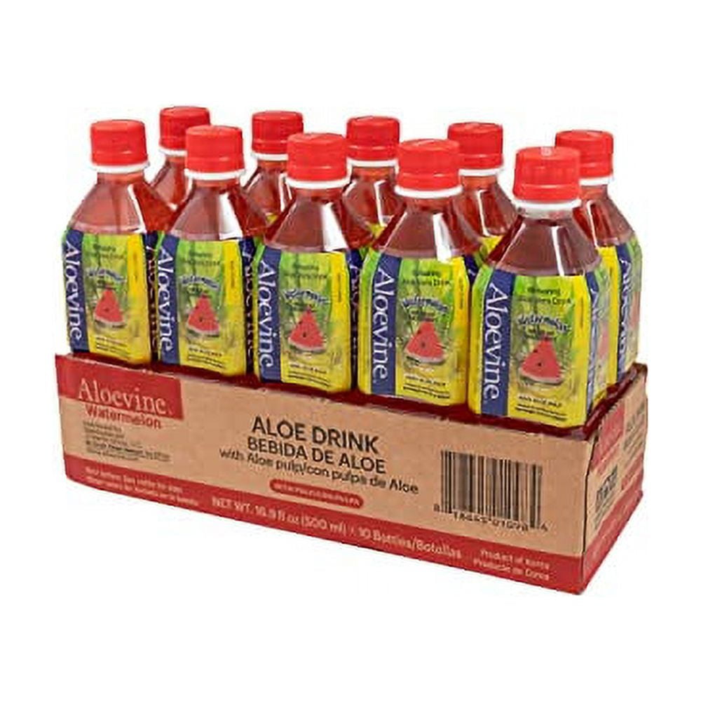 ALOEVINE Aloe Vera Juice drink Watermelon pure with chunks of aloe | 16 ...