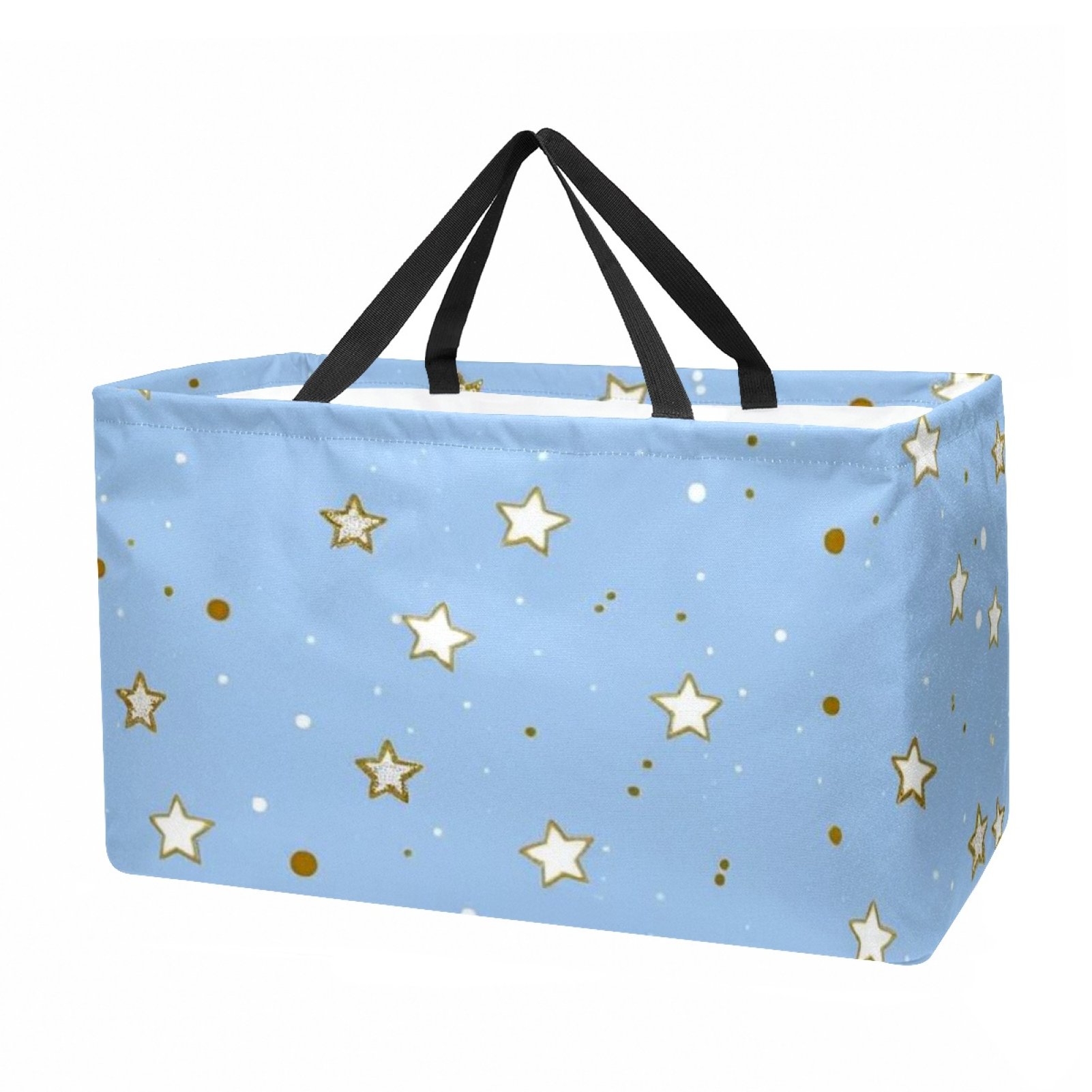 ALOOMOMO Shopping Basket Reusable Grocery Tote Bag Stars Blue ...