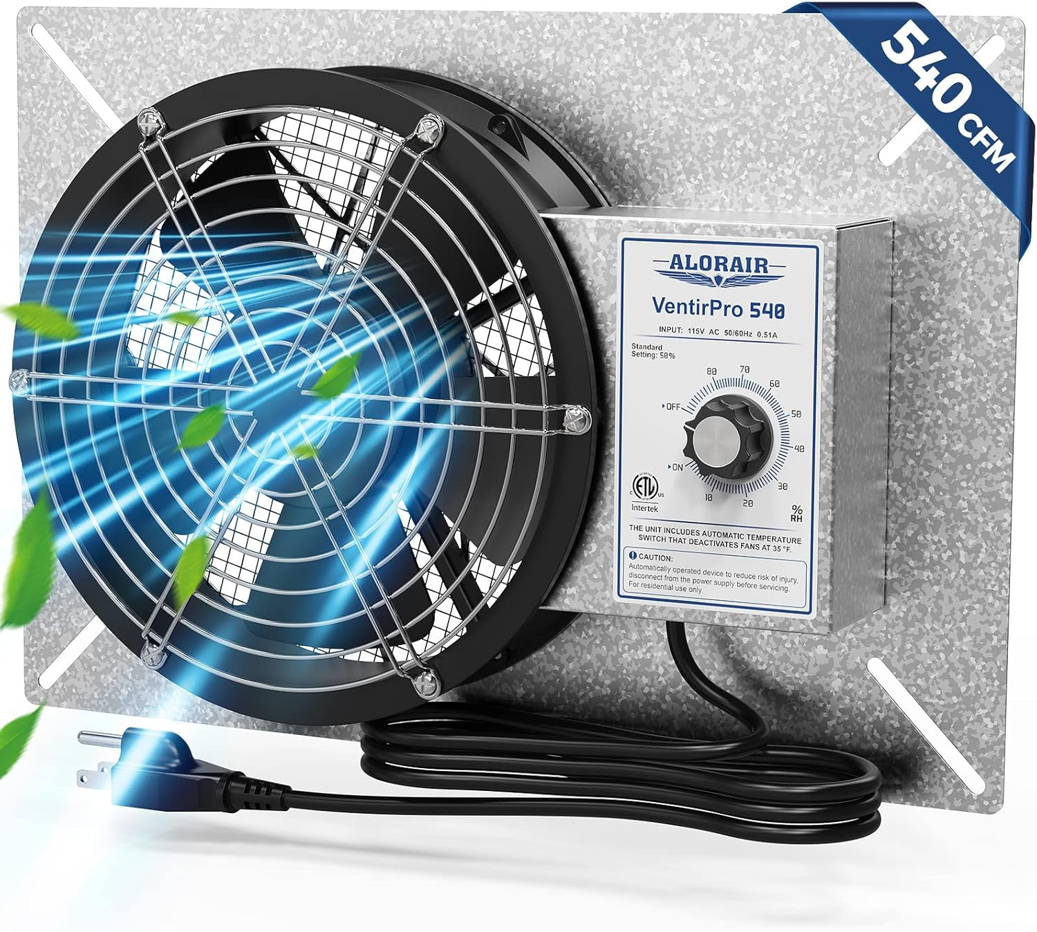 ALORAIR 540 CFM IP-55 Grade Crawlspace Ventilation Fans with Humidistat ...