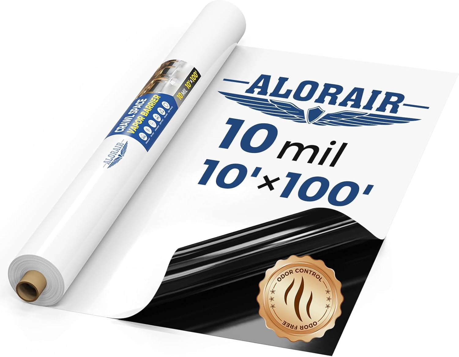 ALORAIR Crawl Space Vapor Barrier - 10 Mil Film, 10'x100' Thick Plastic ...