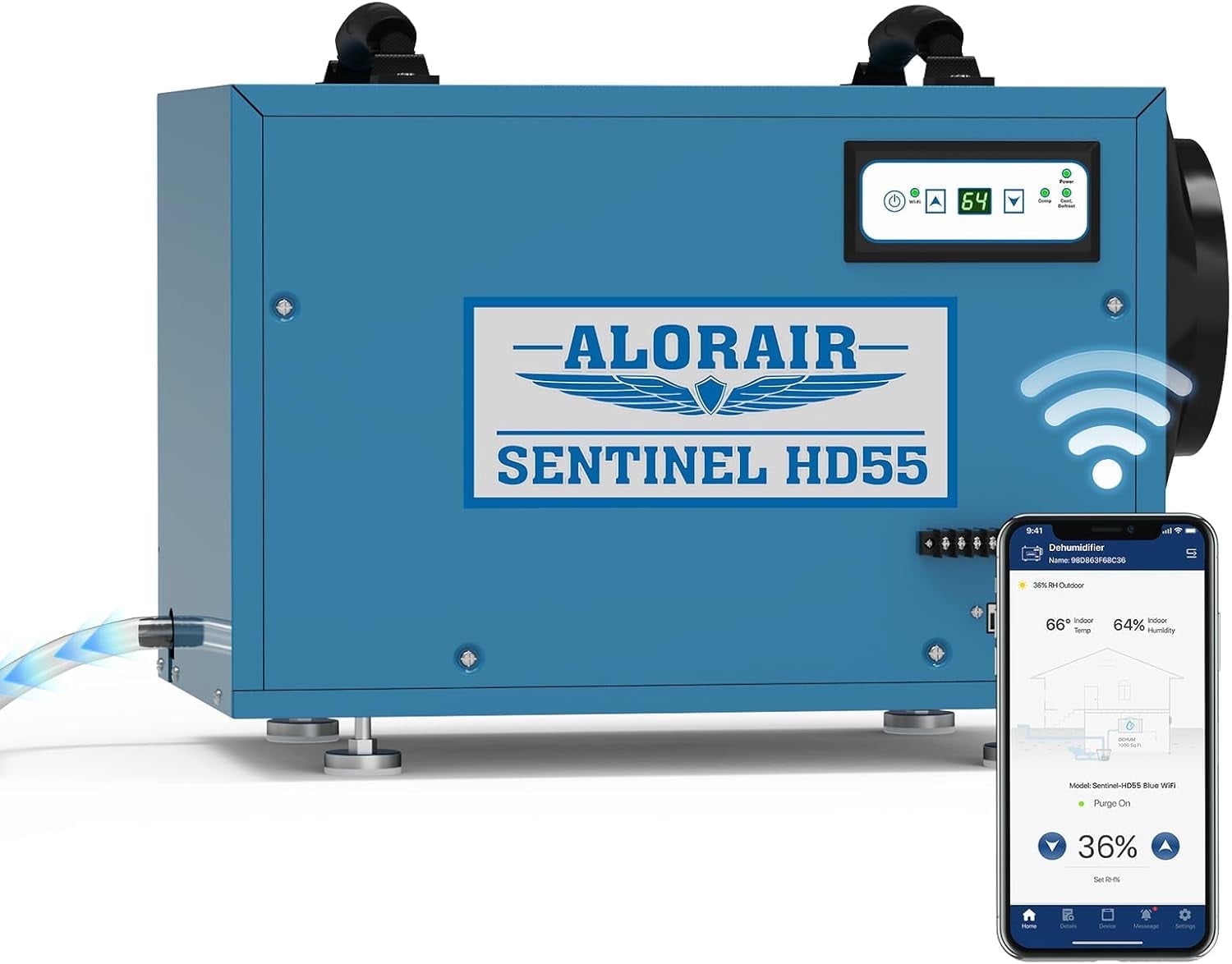 ALORAIR Dehumidifier with Wi-Fi , 113 Pint with Drain Hose for Crawl ...