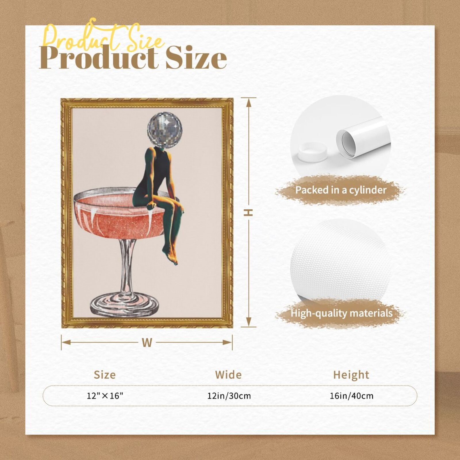 ALOUYA 70s Vintage Disco Ball Head Wall Art Posters Girls Abstract ...