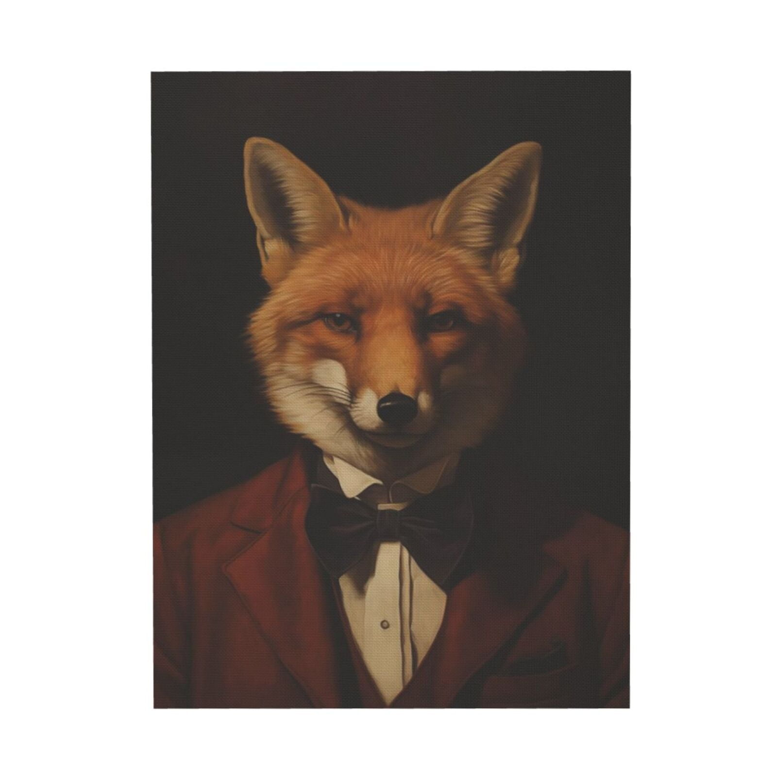 ALOUYA Abstract Fox Wall Art Orange Fox Canvas Painting Gothic Animal ...