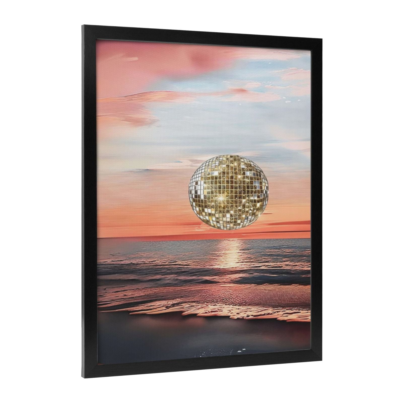 ALOUYA Abstract sun Disco Ball Canvas Posters Trendy sunrise Beach ...