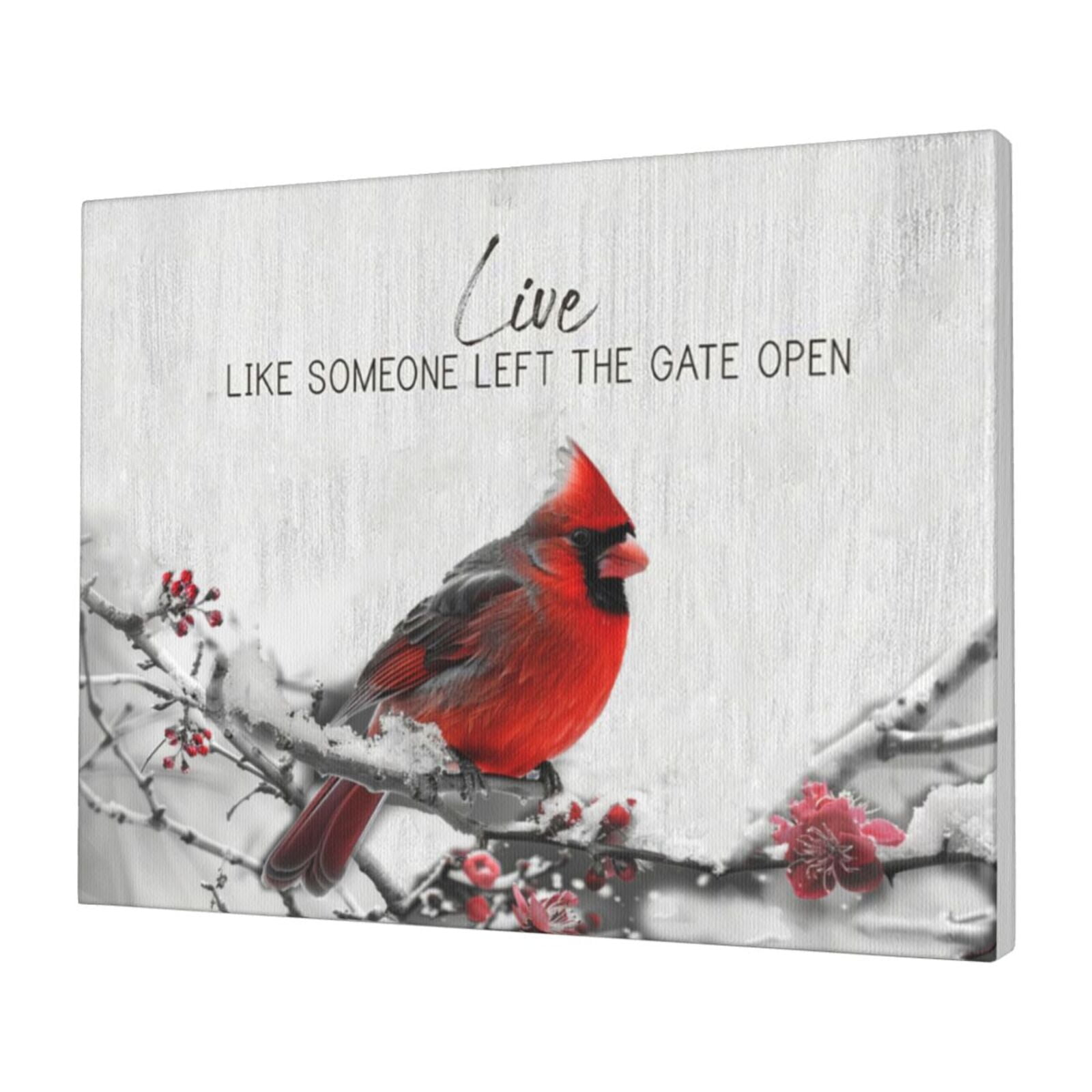 ALOUYA American Red Cardinal Decor Wall Art Farmhouse Cardinal Bird ...