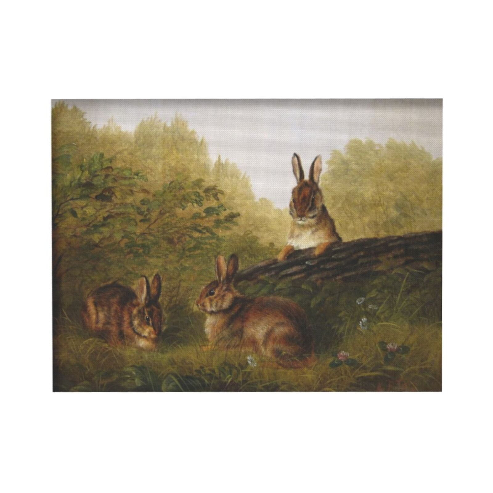 ALOUYA Antique Rabbit Wall Art Bunnies Cave Wood Wall Art Rabbits Bunny ...