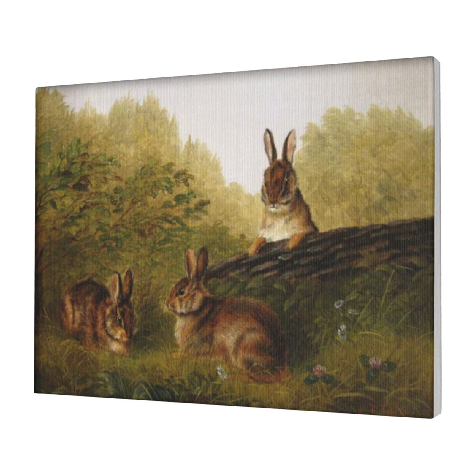ALOUYA Antique Rabbit Wall Art Bunnies Cave Wood Wall Art Rabbits Bunny ...