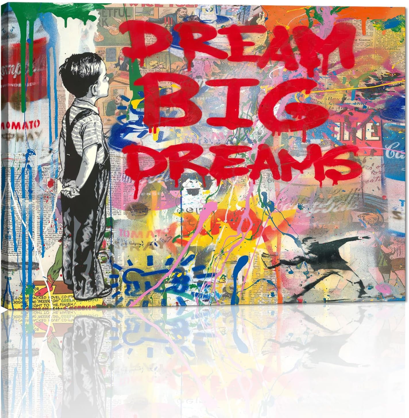 ALOUYA Banksy Pop Street Graffiti Wall Art, Dream Big Inspirational ...