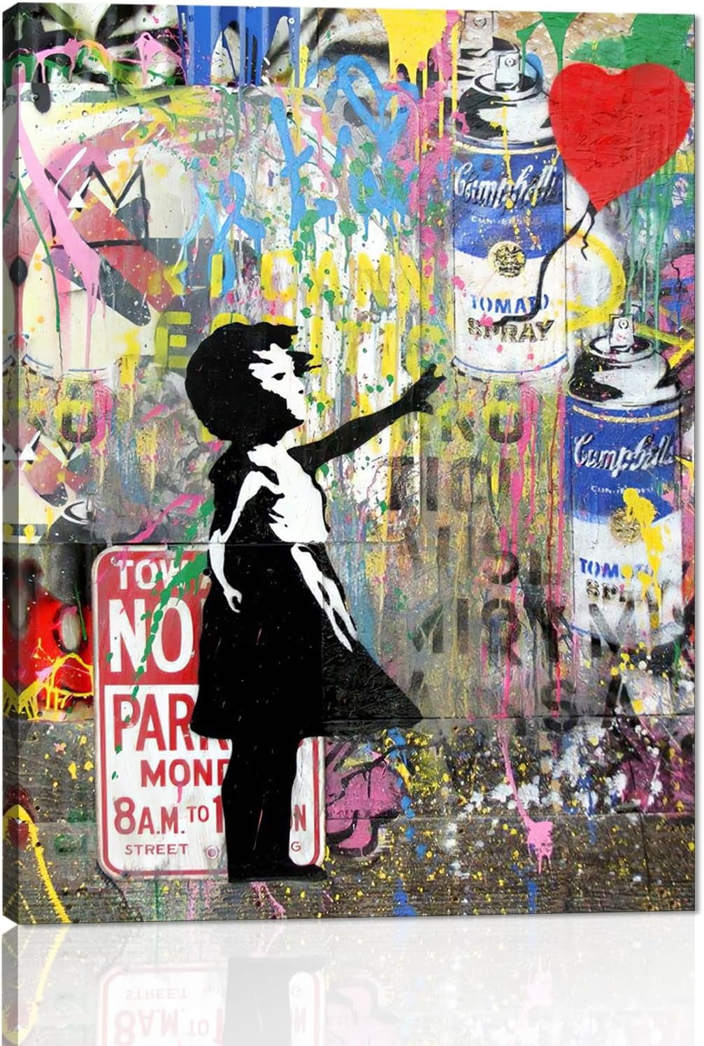 ALOUYA Banksy Pop Street Graffiti Wall Art, Girl and Balloon Posters ...