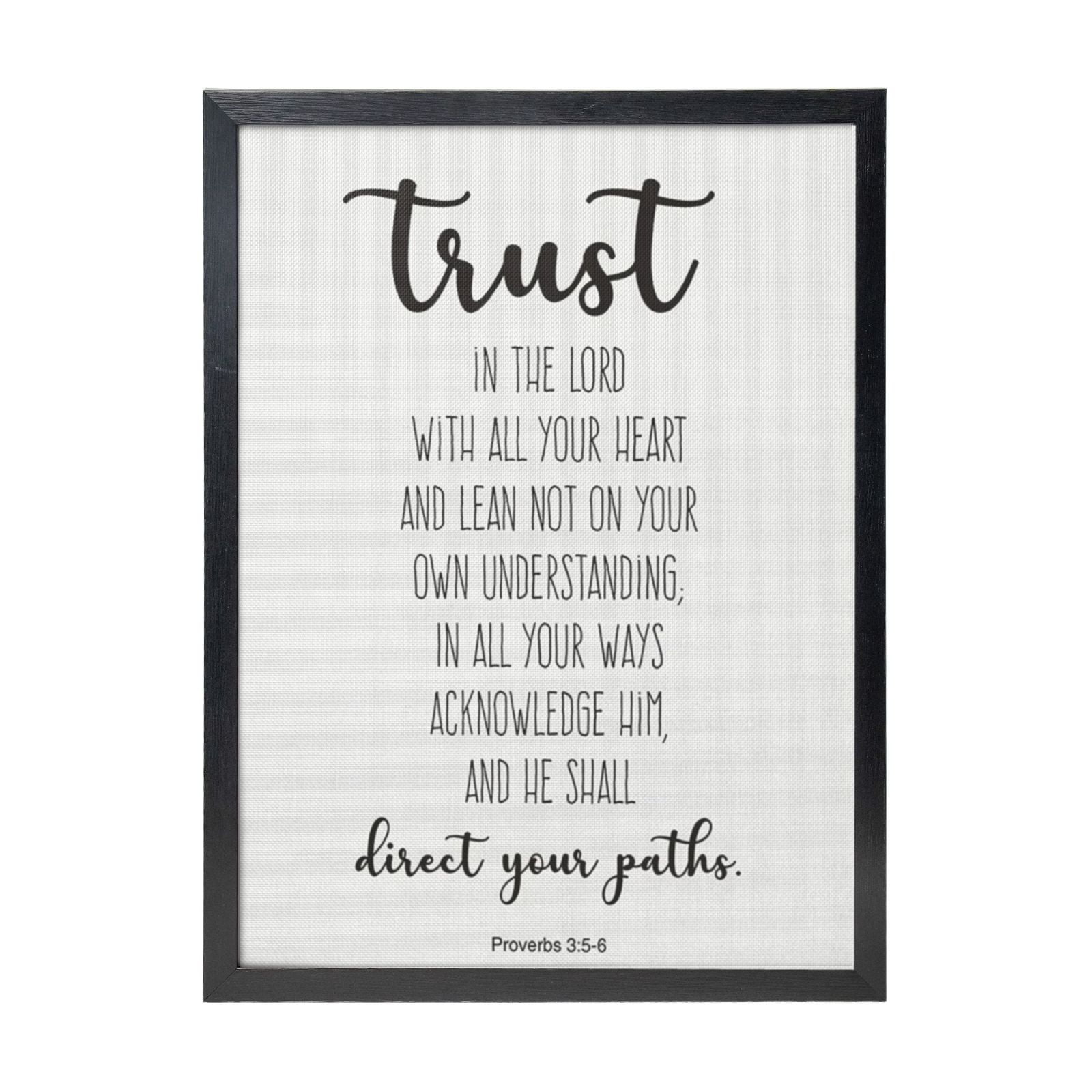 ALOUYA Bible Verse Art Wall Decor Proverbs 35-6 Trust in The Lord ...