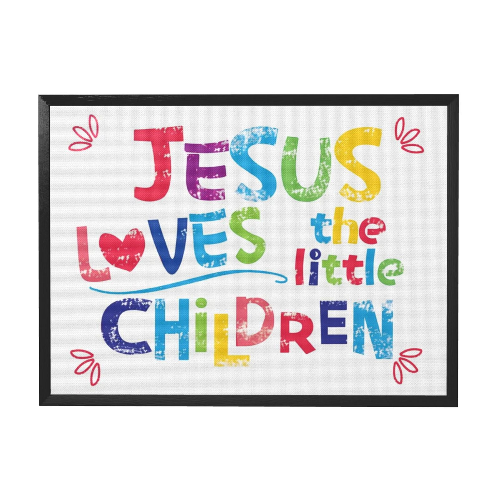 ALOUYA Bible Verses Wall Art for Kids,Jesus Loves The Little Children ...