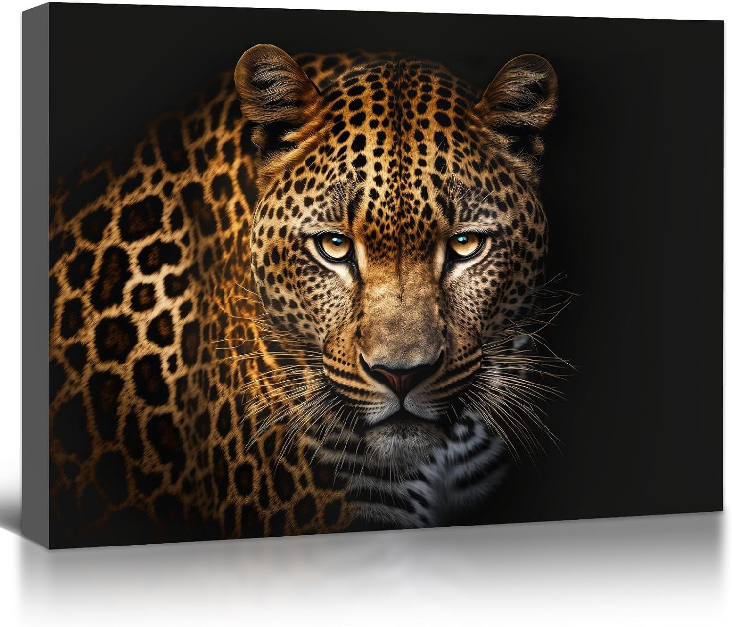 AVOI Black and Golden Leopard Wall Art Wildlife Animal Leopard Canvas ...