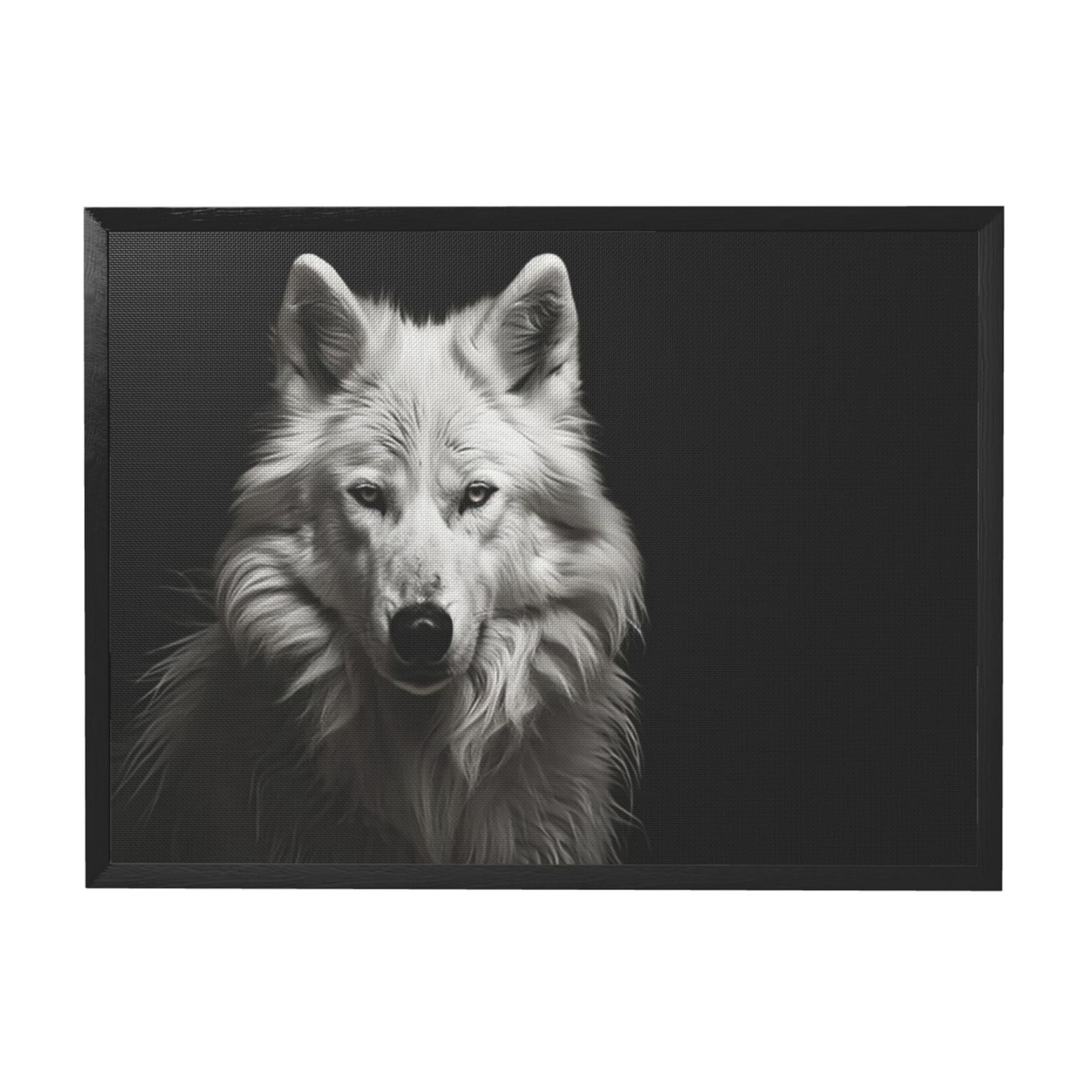 ALOUYA Black And White Wolf Canvas Painting Modern Abstract Wall Art ...