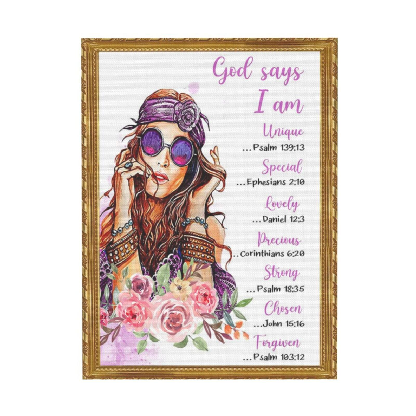 ALOUYA Boho Hippie Bible Verse Decor - God Says You Are Wall Art - Religious Christian Scripture ...