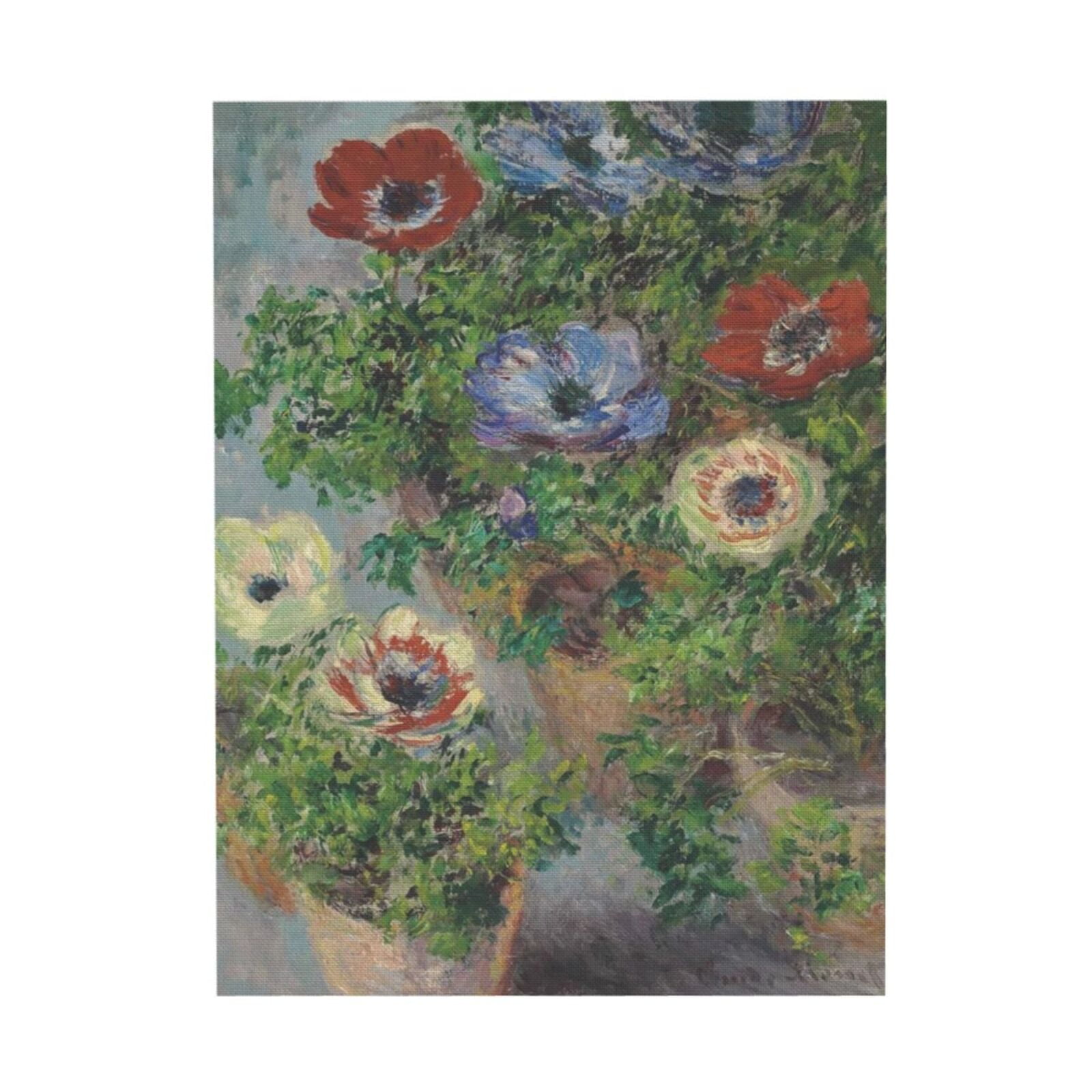 ALOUYA Canvas Print Wall Art Still Life Anemones, 1885 Claude Monet ...