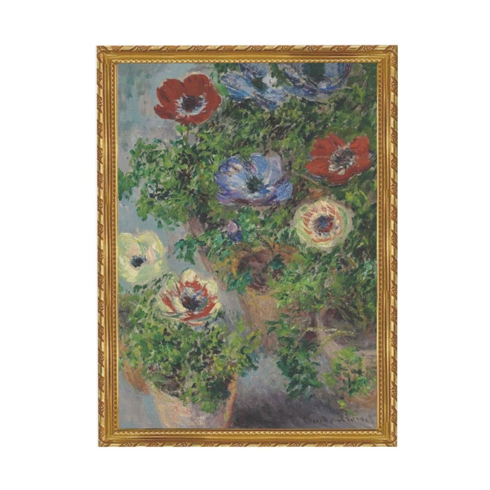ALOUYA Canvas Print Wall Art Still Life Anemones, 1885 Claude Monet ...