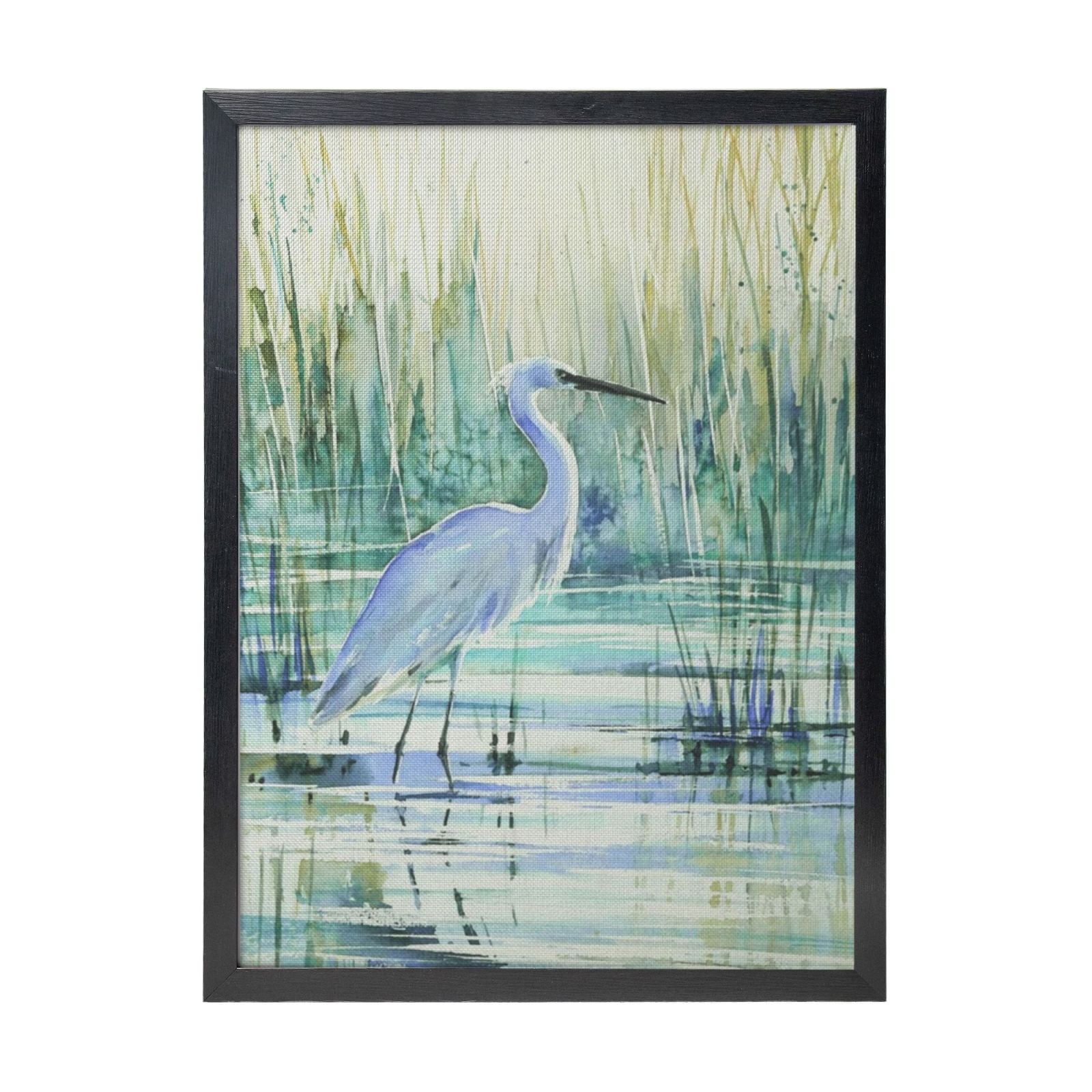 ALOUYA Canvas Print Wall Art Watercolor Pastel Swamp Crane Bird Nature ...