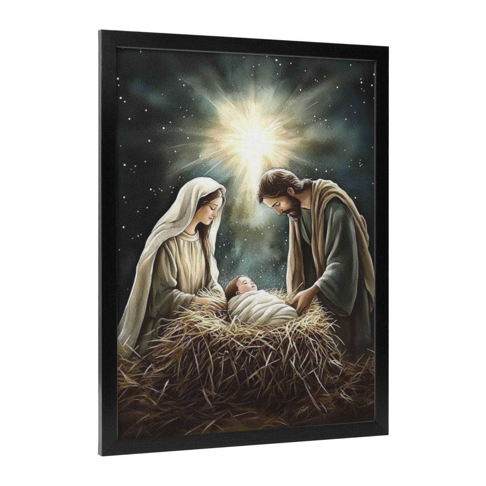 ALOUYA Christian Nativity Scene Wall Art Christianity Jesus Holiday ...