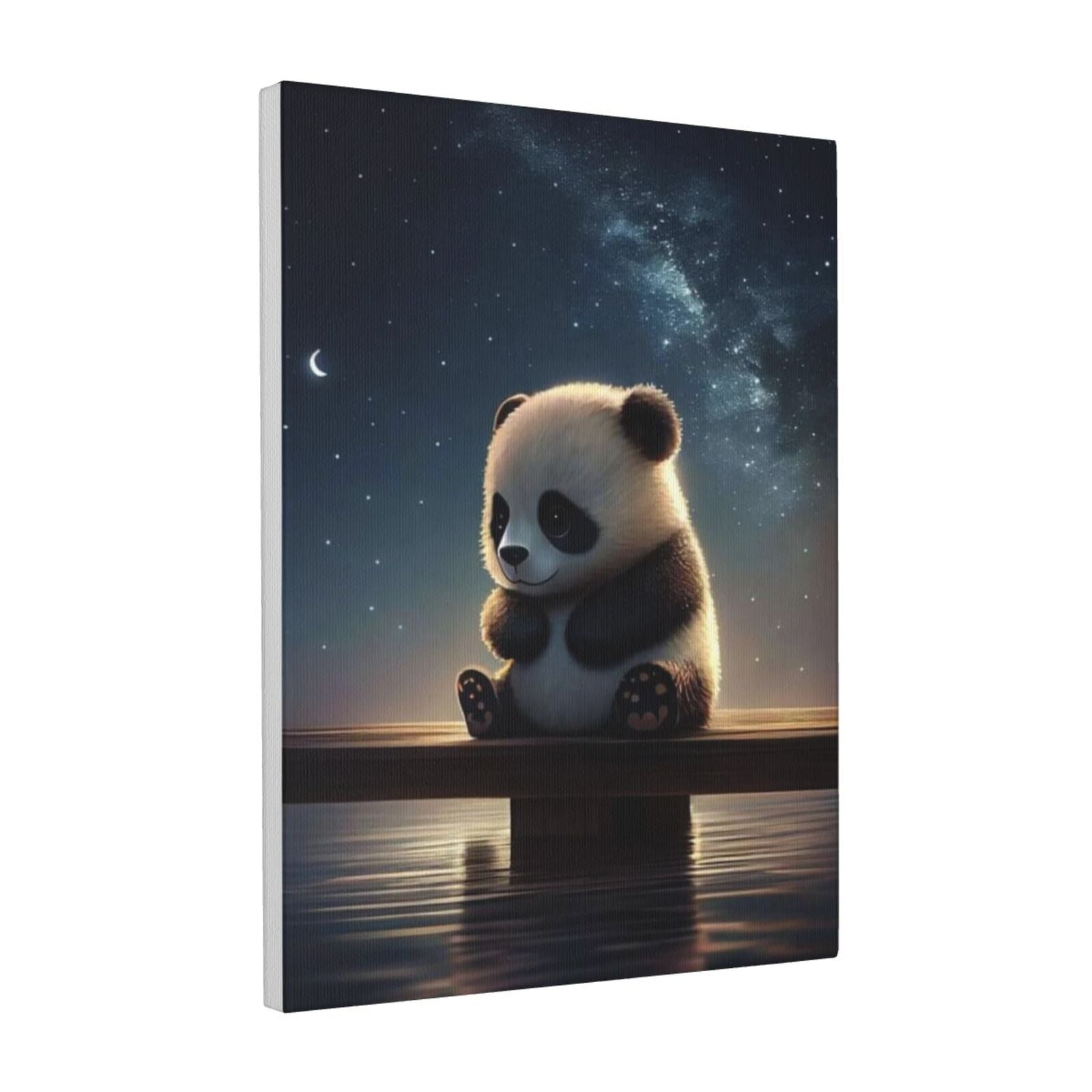 ALOUYA Cute Animal Poster Panda Wall Art Black and White Nature ...