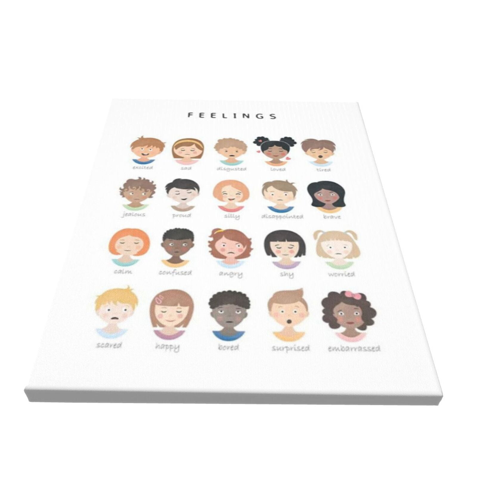 ALOUYA Feelings Poster, Homeschool Decor Canvas Wall Art, Feelings ...