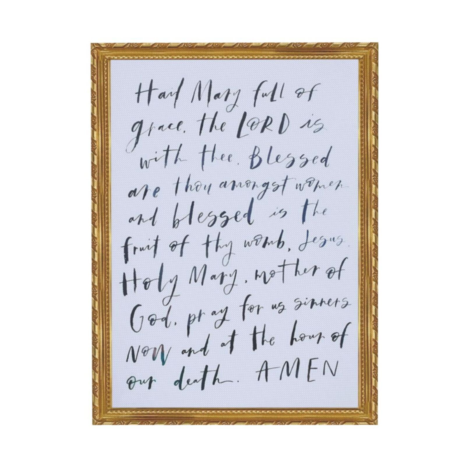 ALOUYA Hail Mary Hand Lettered Poster | Motivational Wall Poster for ...