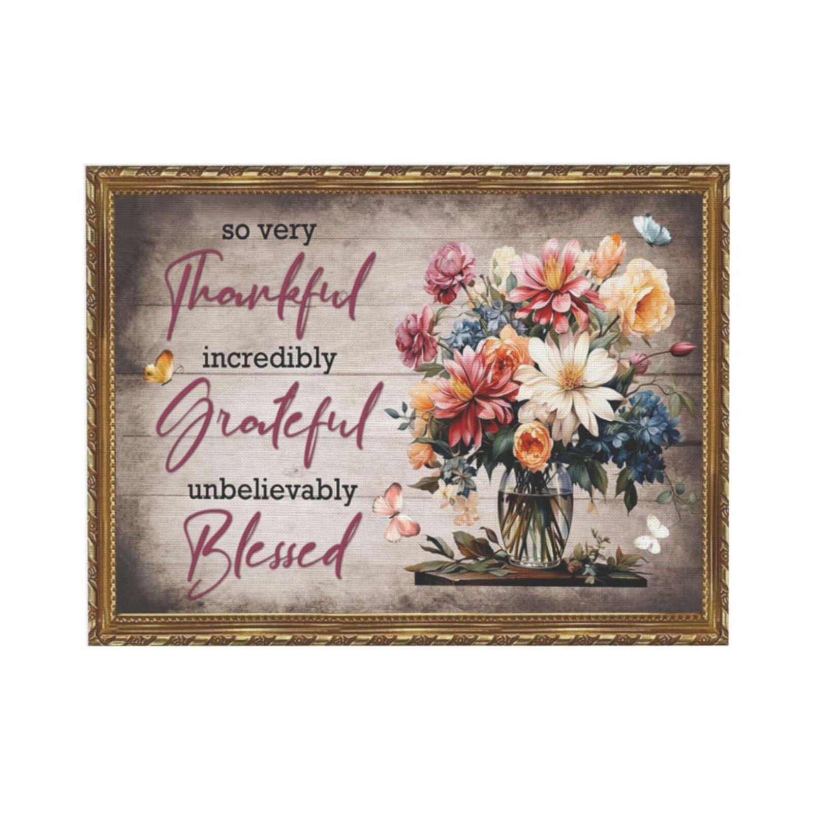 ALOUYA Inspirational Wall Art Thankful Grateful Blessed Wall Decor for ...