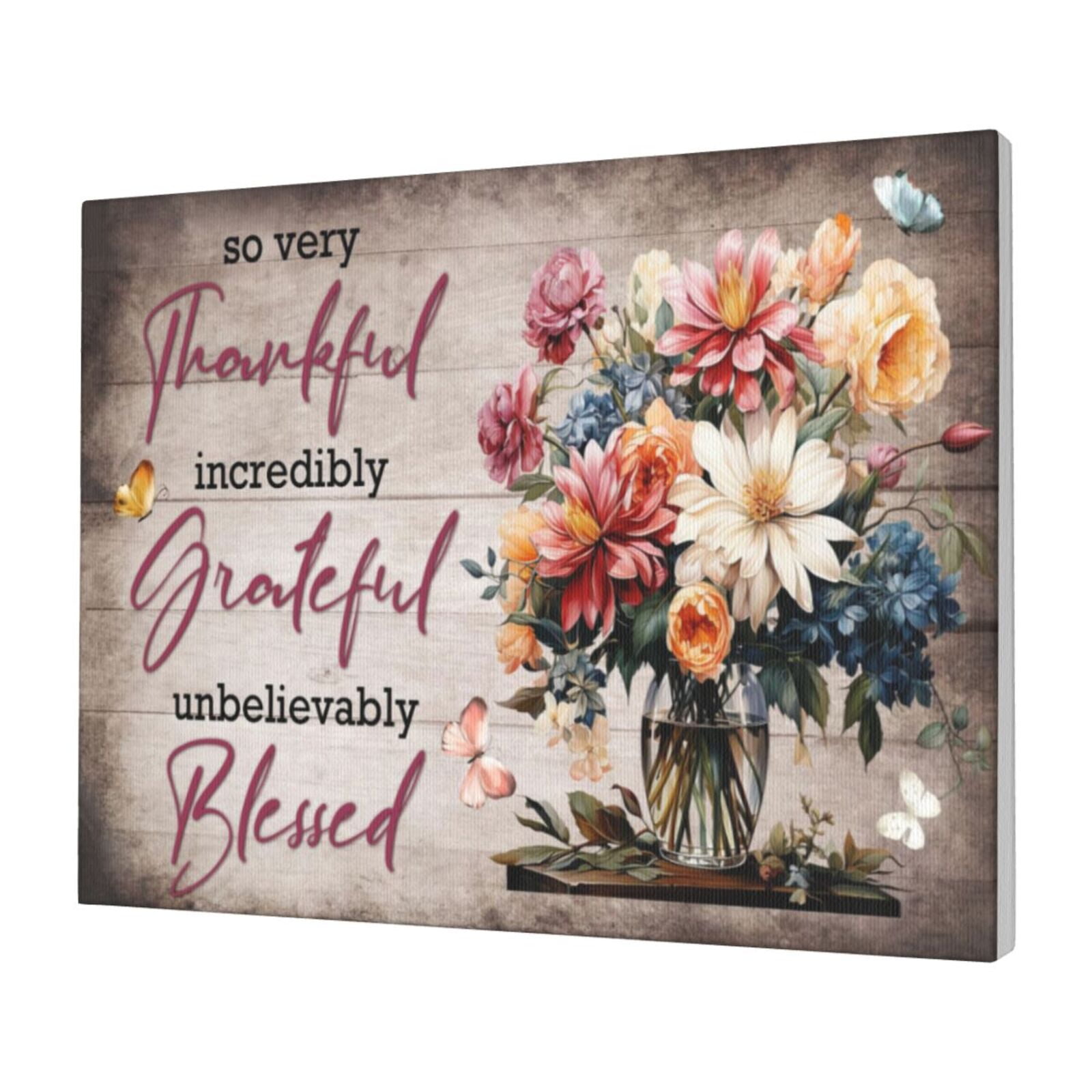 ALOUYA Inspirational Wall Art Thankful Grateful Blessed Wall Decor for ...