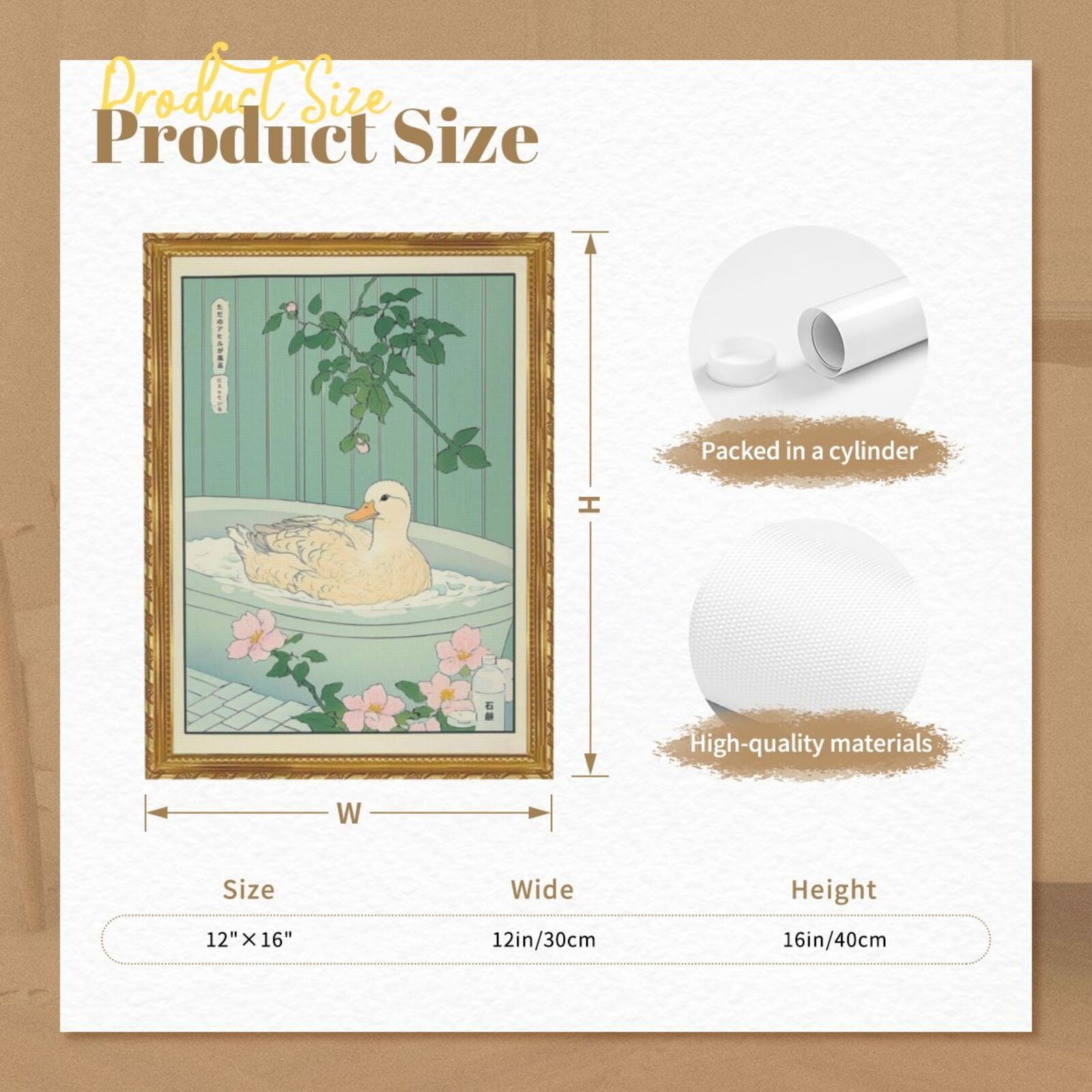 ALOUYA Japanese Duck In Bathtub Wall Art Bathroom Animal White Duck ...