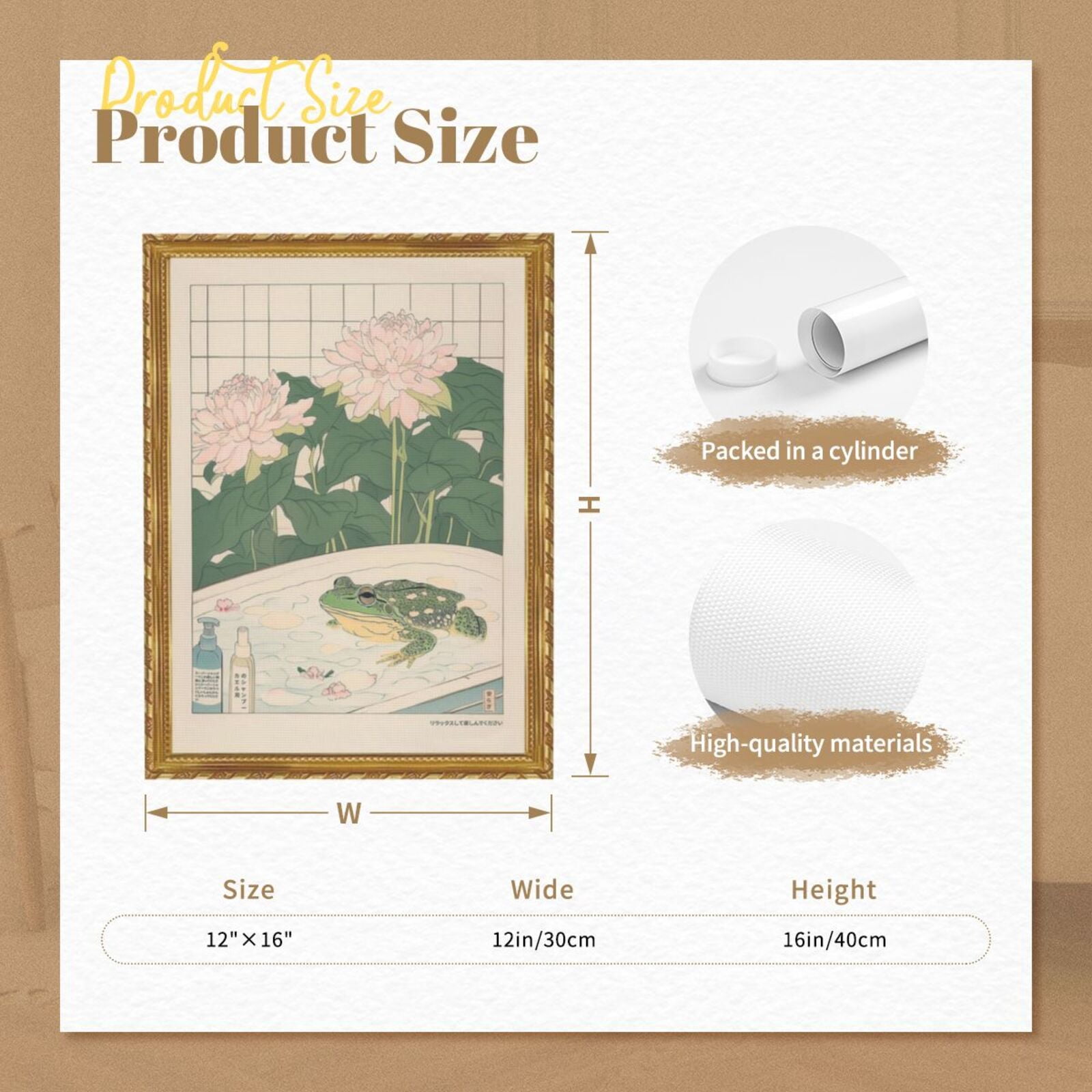 ALOUYA Japanese Frog In Bathtub Wall Art Bathroom Green Animal Frog ...