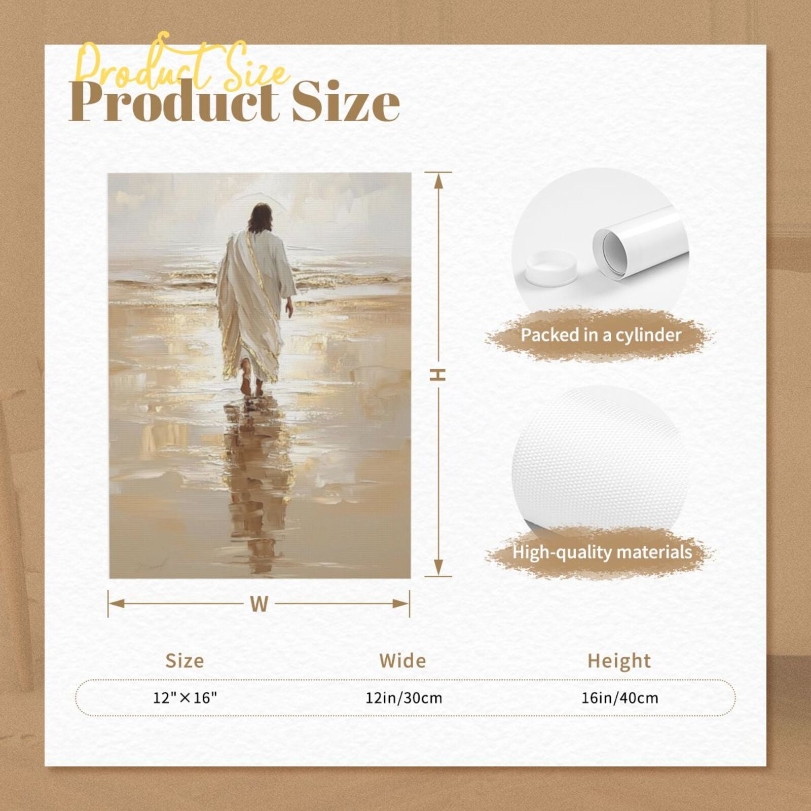 ALOUYA Jesus Walking On Water Wall Art Christian Portrait God Canvas ...