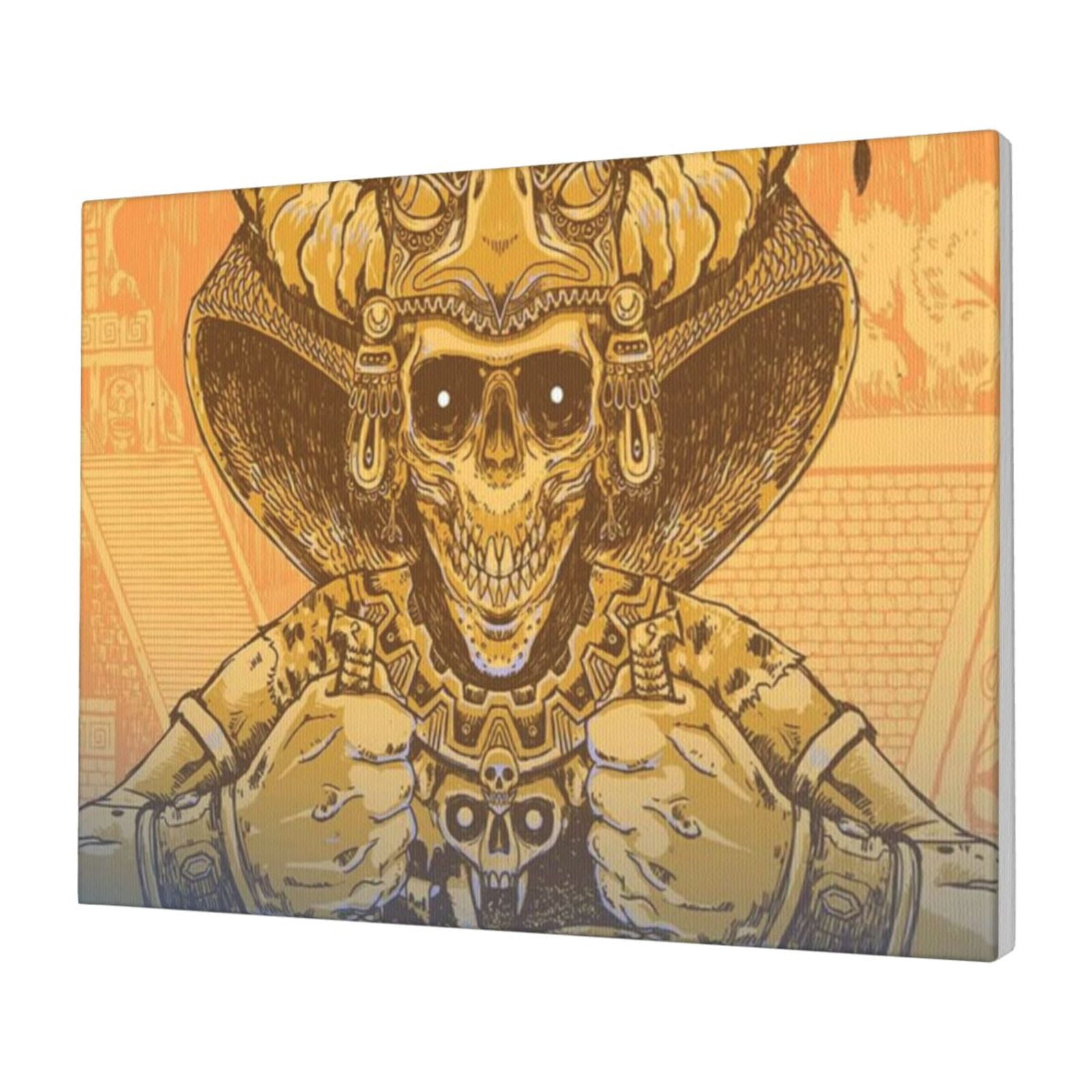 ALOUYA Mexican Indian Art Canvas Prints Mayan Aztec Calendar Poster ...