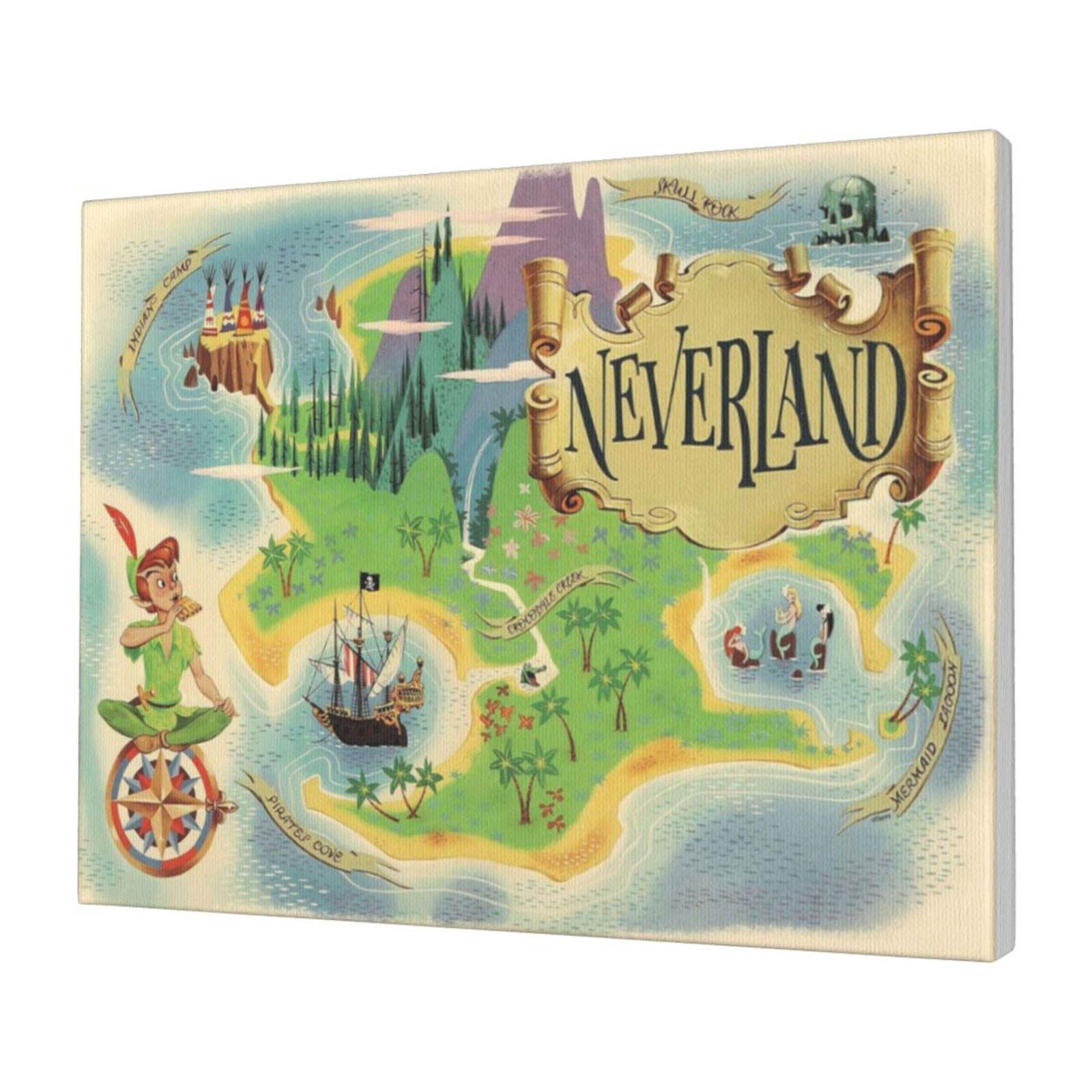 ALOUYA Neverland Map - Large Peter Pan Wall Decor for Kids Bedroom ...