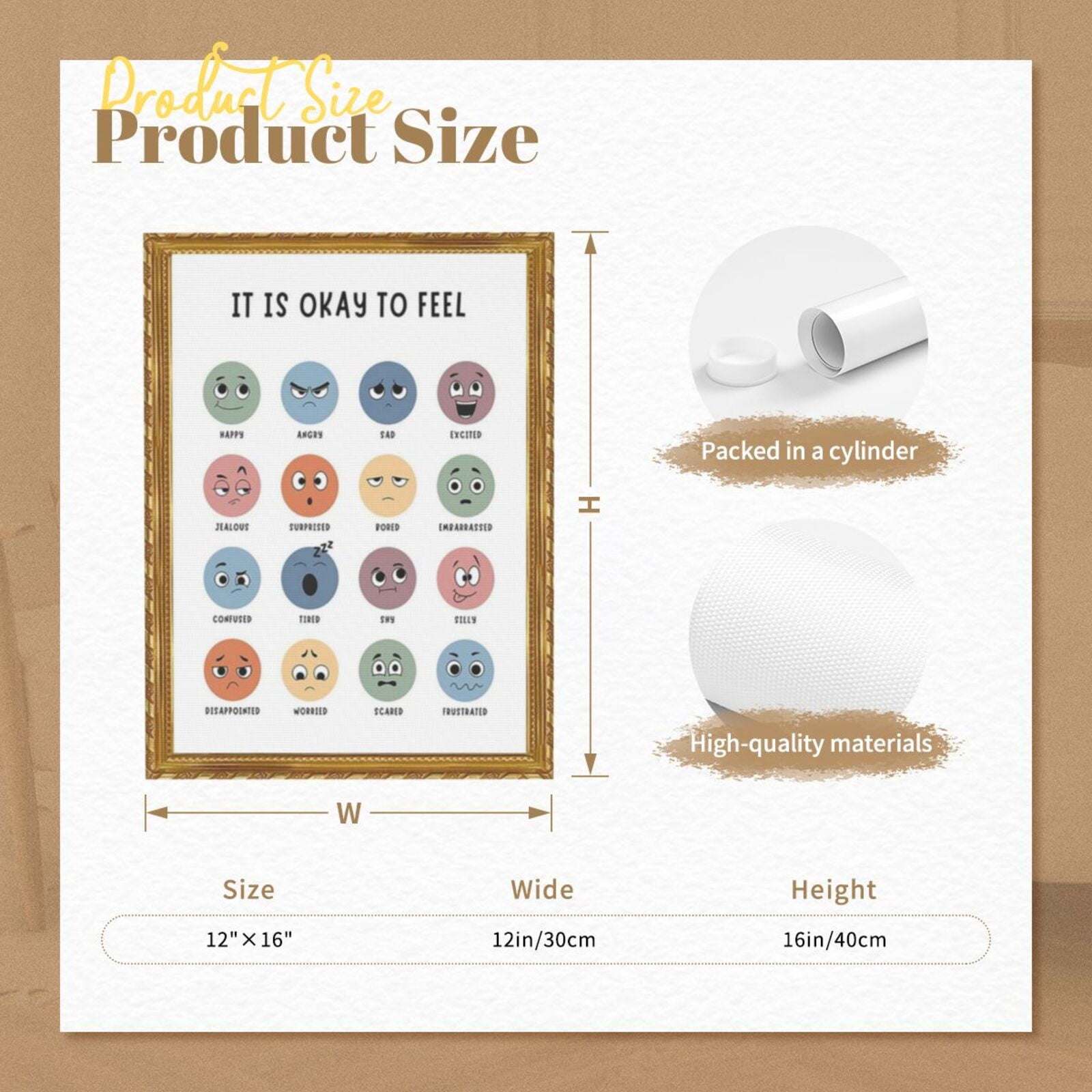 ALOUYA It Is Okay To Feel, Boho Canvas Wall Art Mental Health, Playroom ...