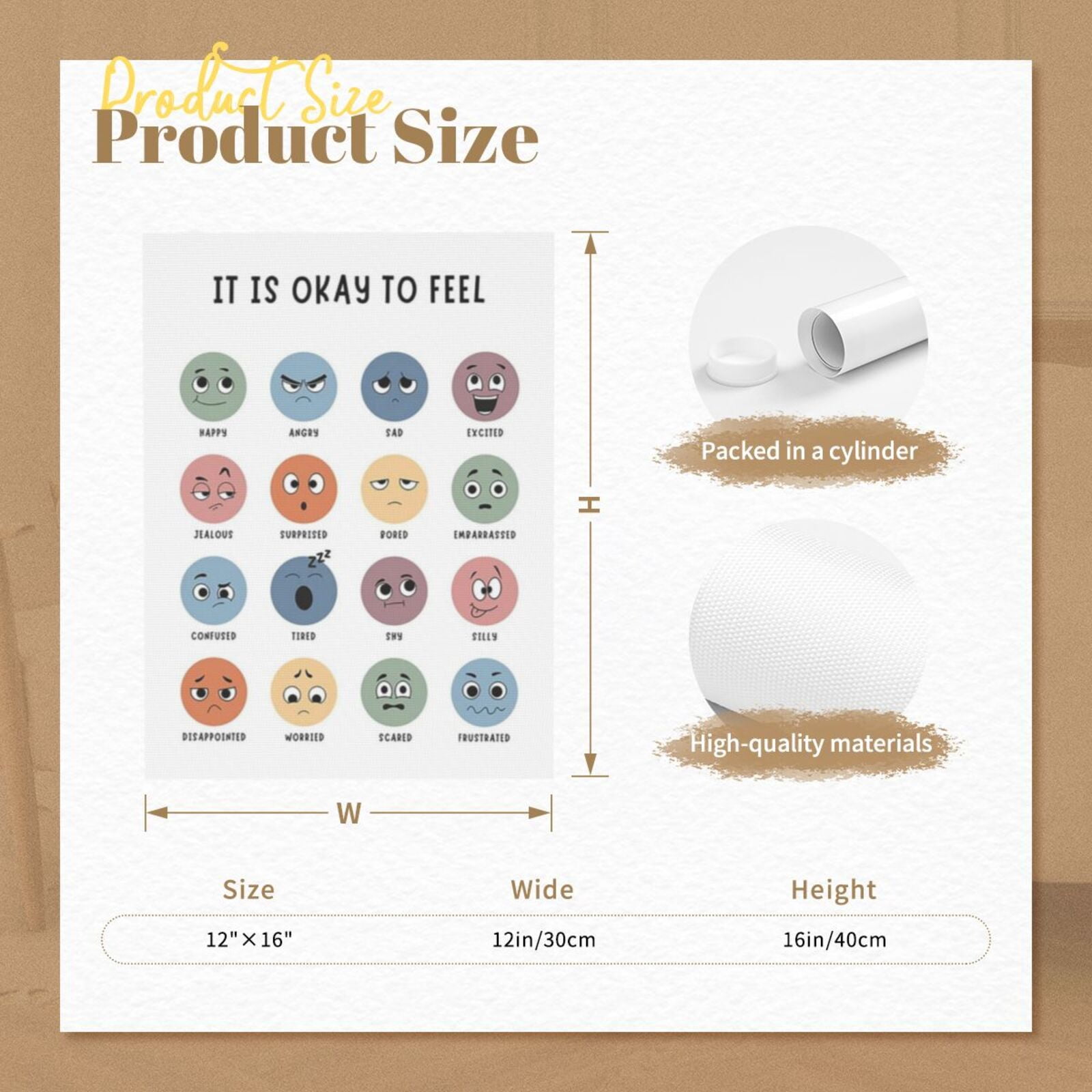 ALOUYA It Is Okay To Feel, Boho Canvas Wall Art Mental Health, Playroom ...