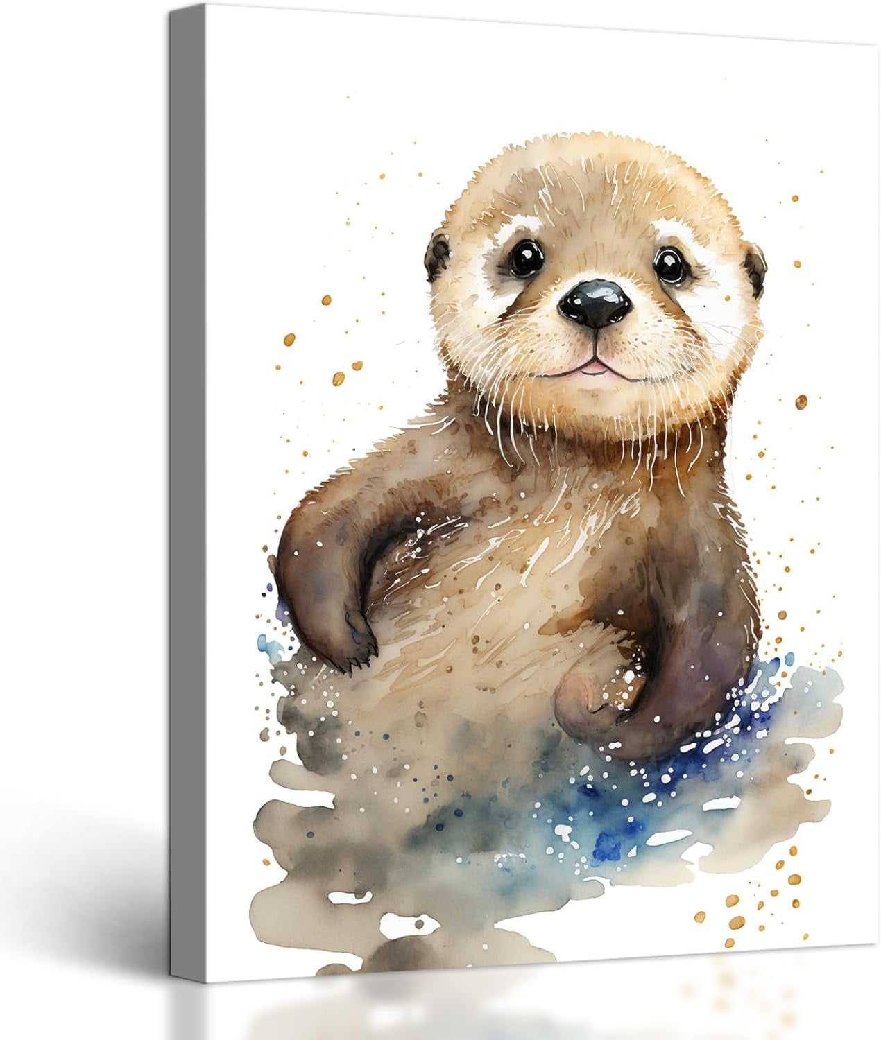 ALOUYA Otter Wall Art Print Animal Wall Decor Painting Watercolor Wall ...