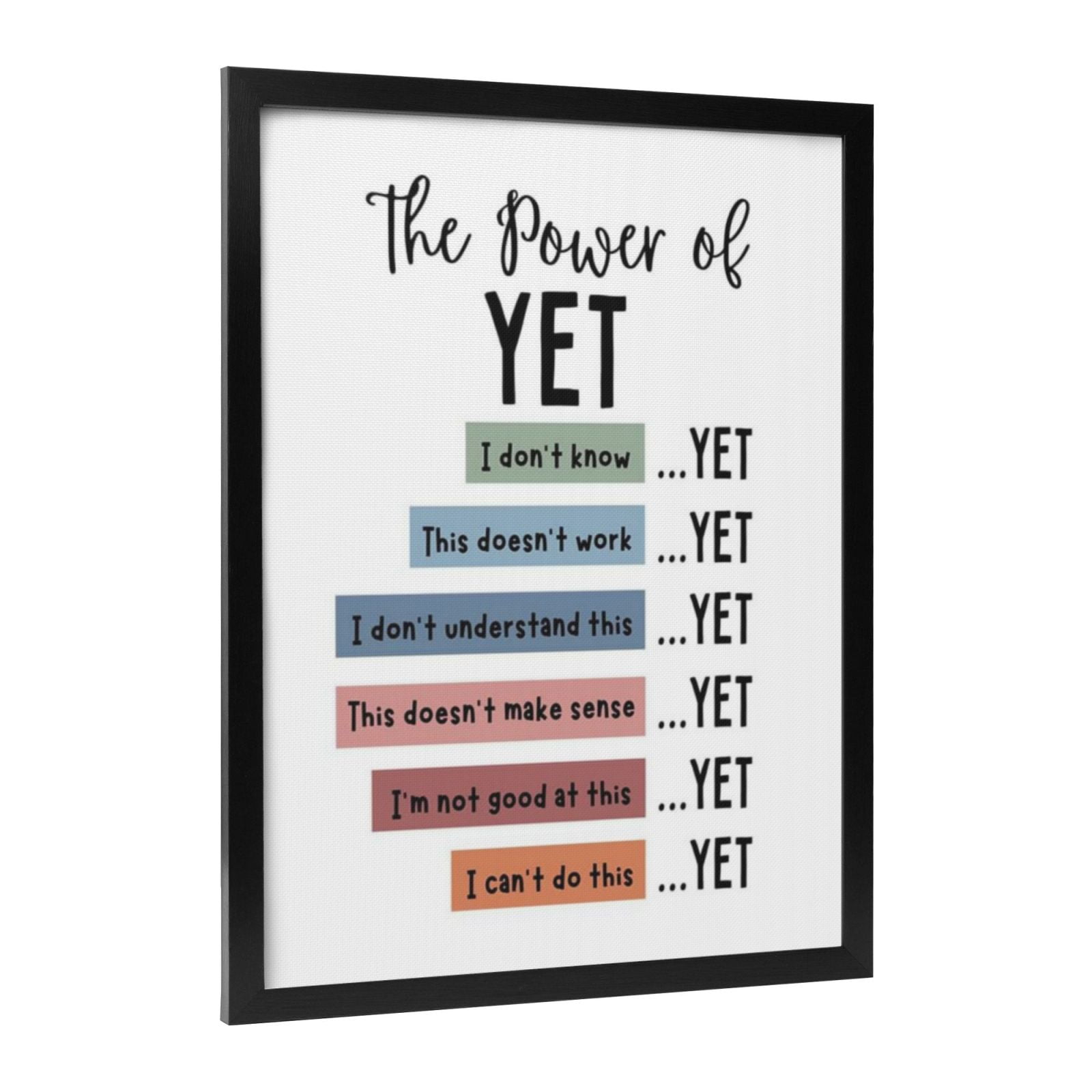 ALOUYA The Power Of Yet Poster Therapy Office Decor DBT Canvas Wall Art ...