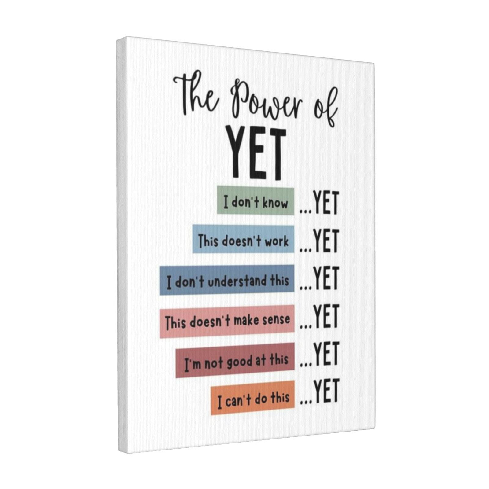 ALOUYA The Power Of Yet Poster Therapy Office Decor DBT Canvas Wall Art ...