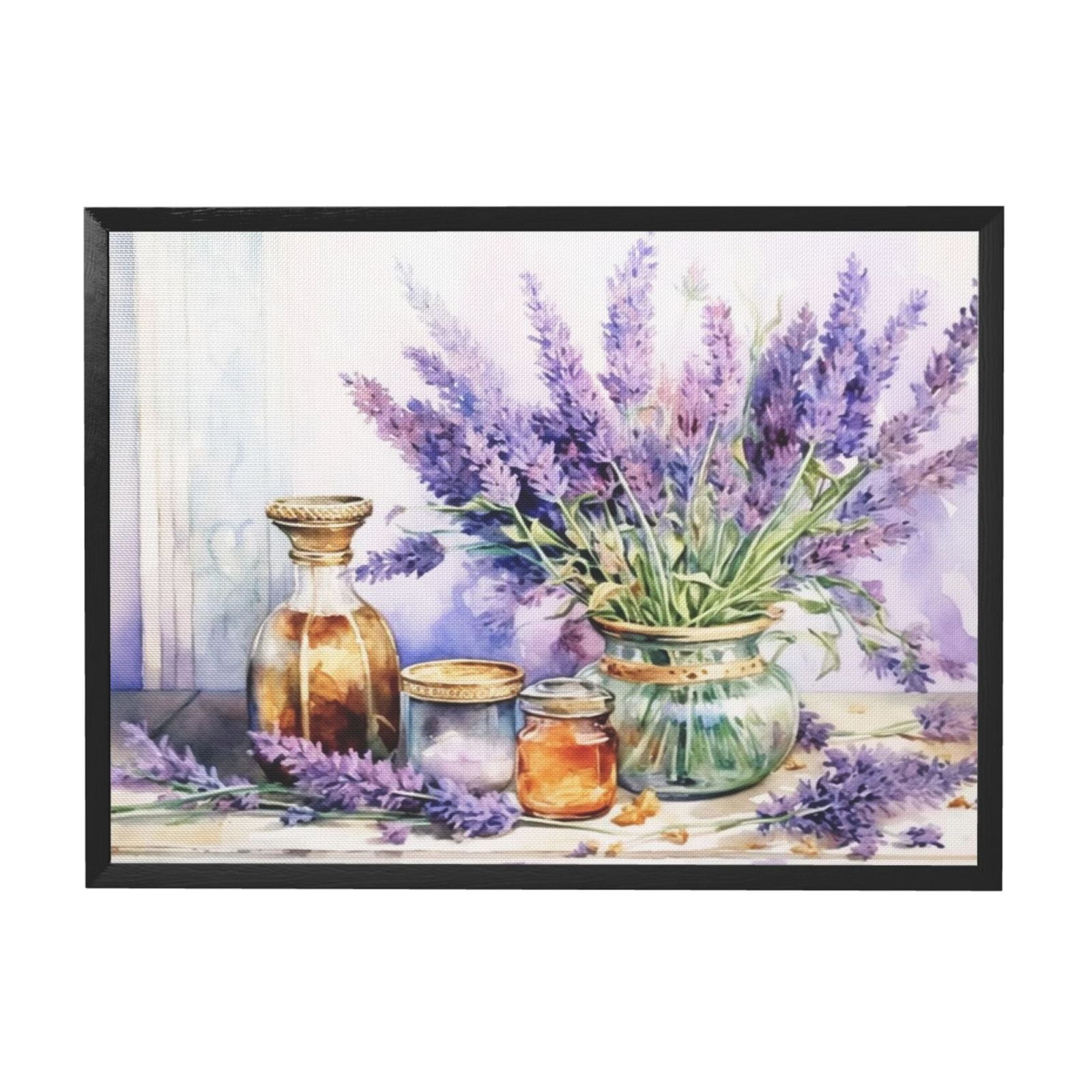 ALOUYA Purple Lavender Wall Art Lavender Bathroom Decor Rustic Country ...