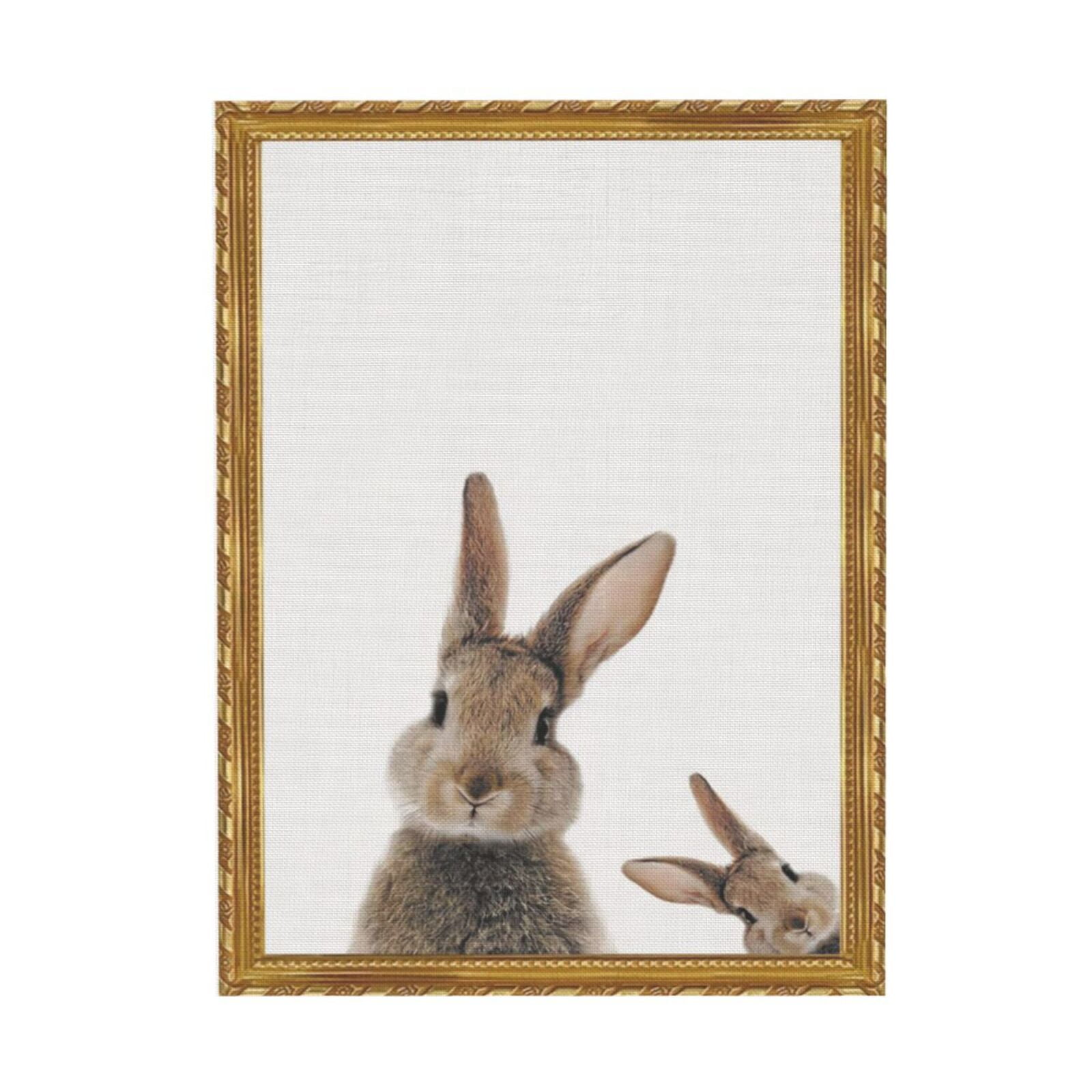 ALOUYA Rabbit Canvas Wall Art Cute Animal Artwork Nursery Bunny Picture ...