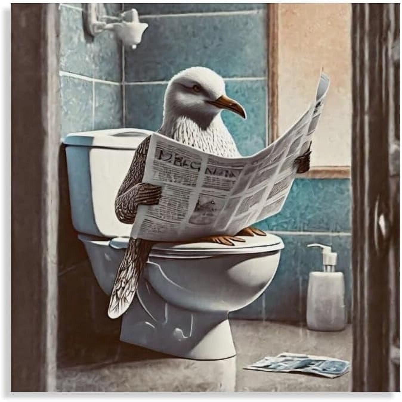 ALOUYA Square Canvas Bathroom Decor Chameleon Wall Decor Poster Animals ...